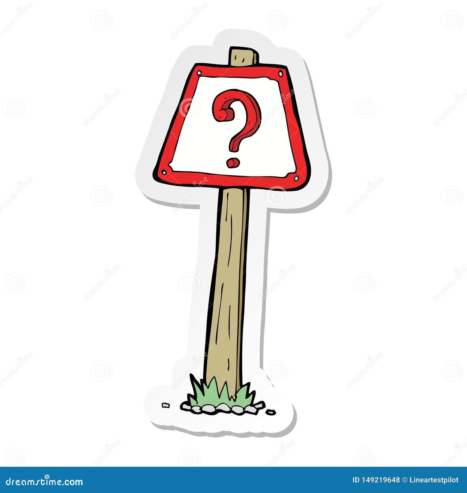 Sticker of a Cartoon Question Mark Sign Stock Vector - Illustration of ...