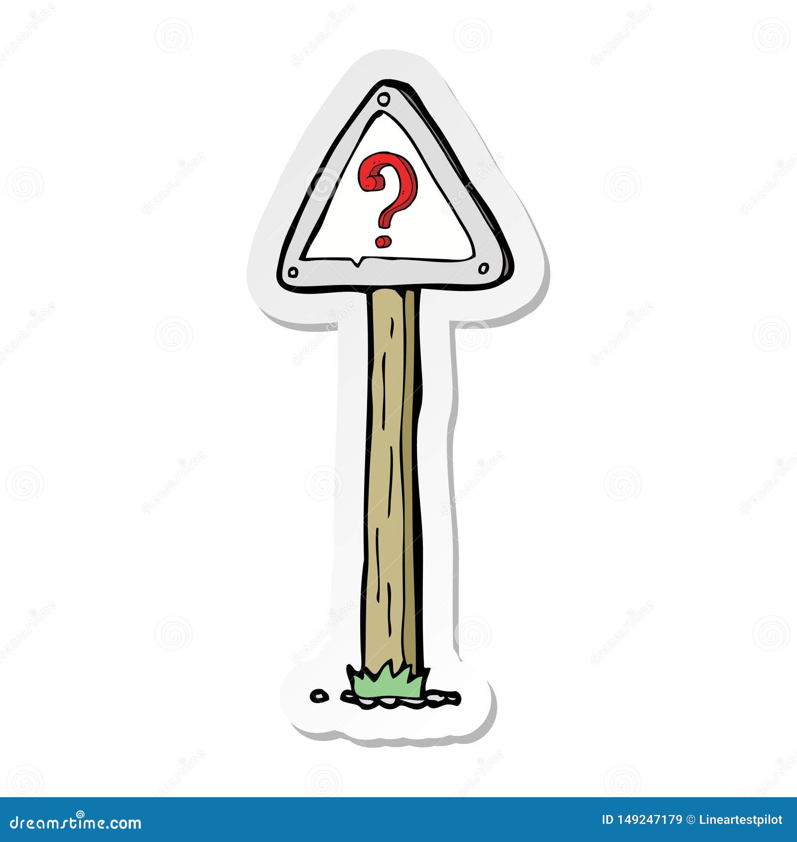 Sticker of a Cartoon Question Mark Sign Stock Vector - Illustration of ...