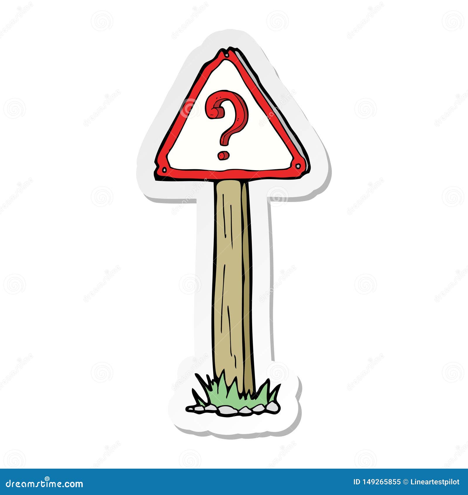 Sticker of a Cartoon Question Mark Sign Stock Vector - Illustration of ...