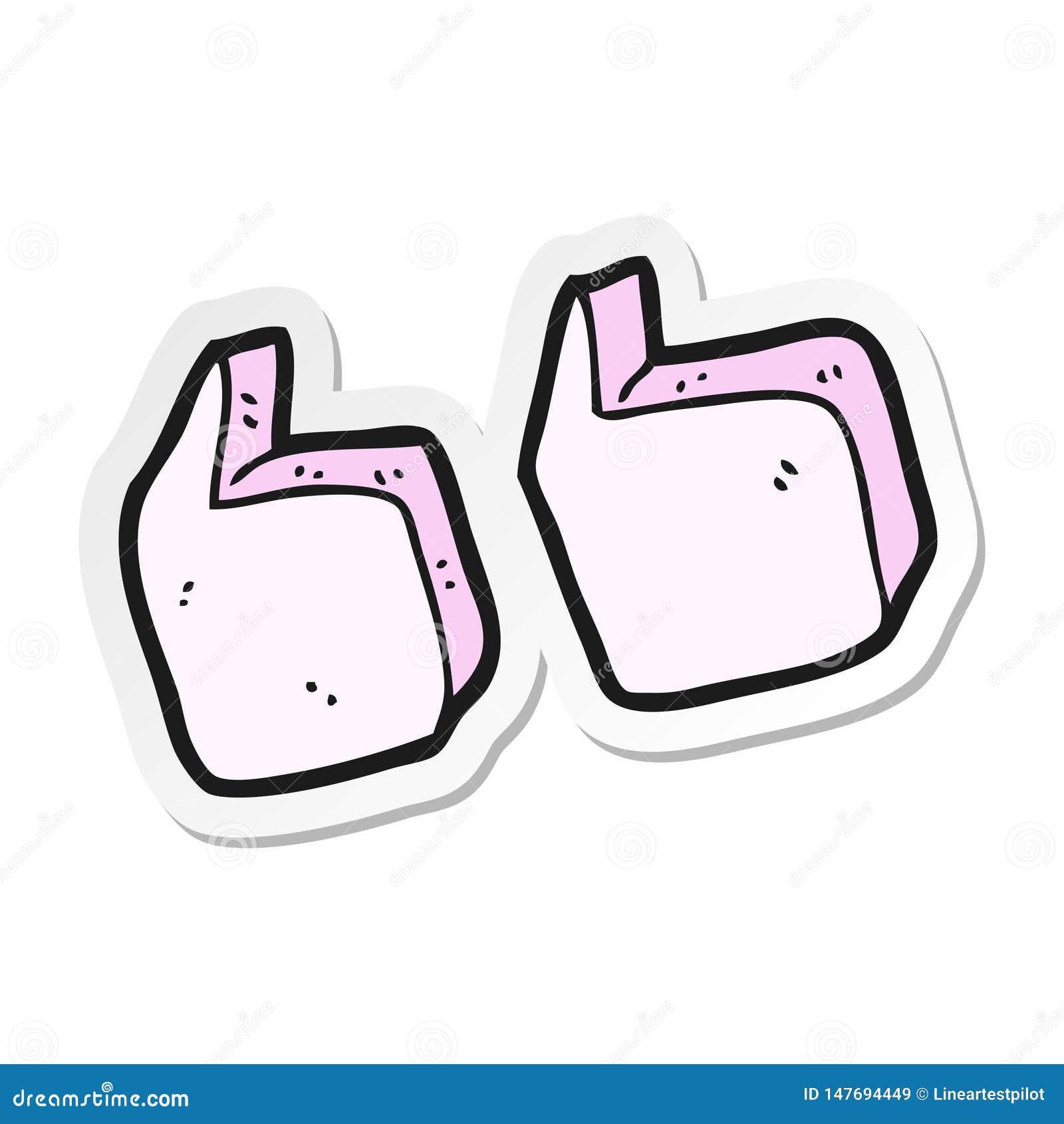 Sticker of a Cartoon Quotation Marks Stock Vector - Illustration of ...