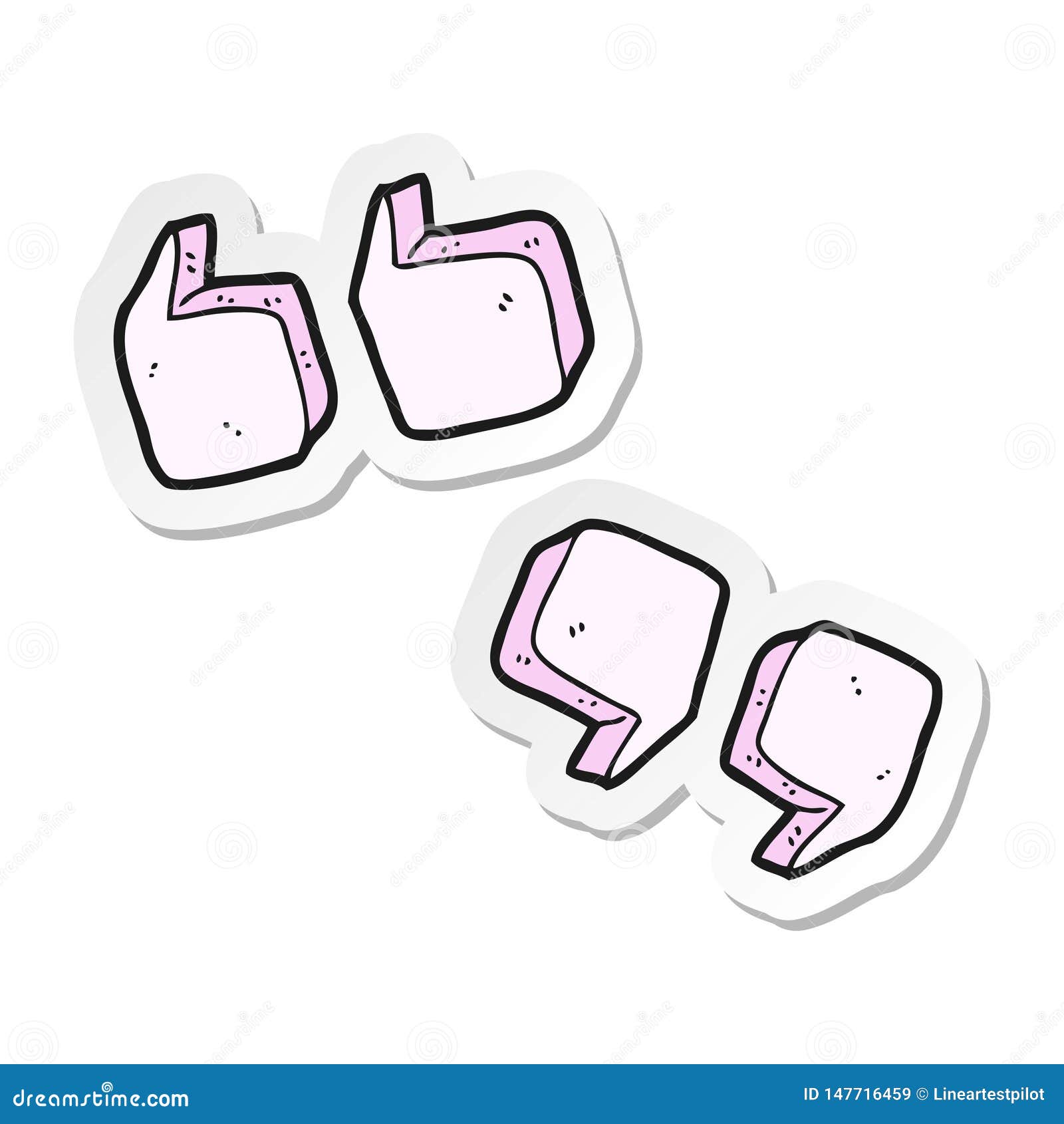 Sticker of a Cartoon Quotation Marks Stock Vector - Illustration of ...