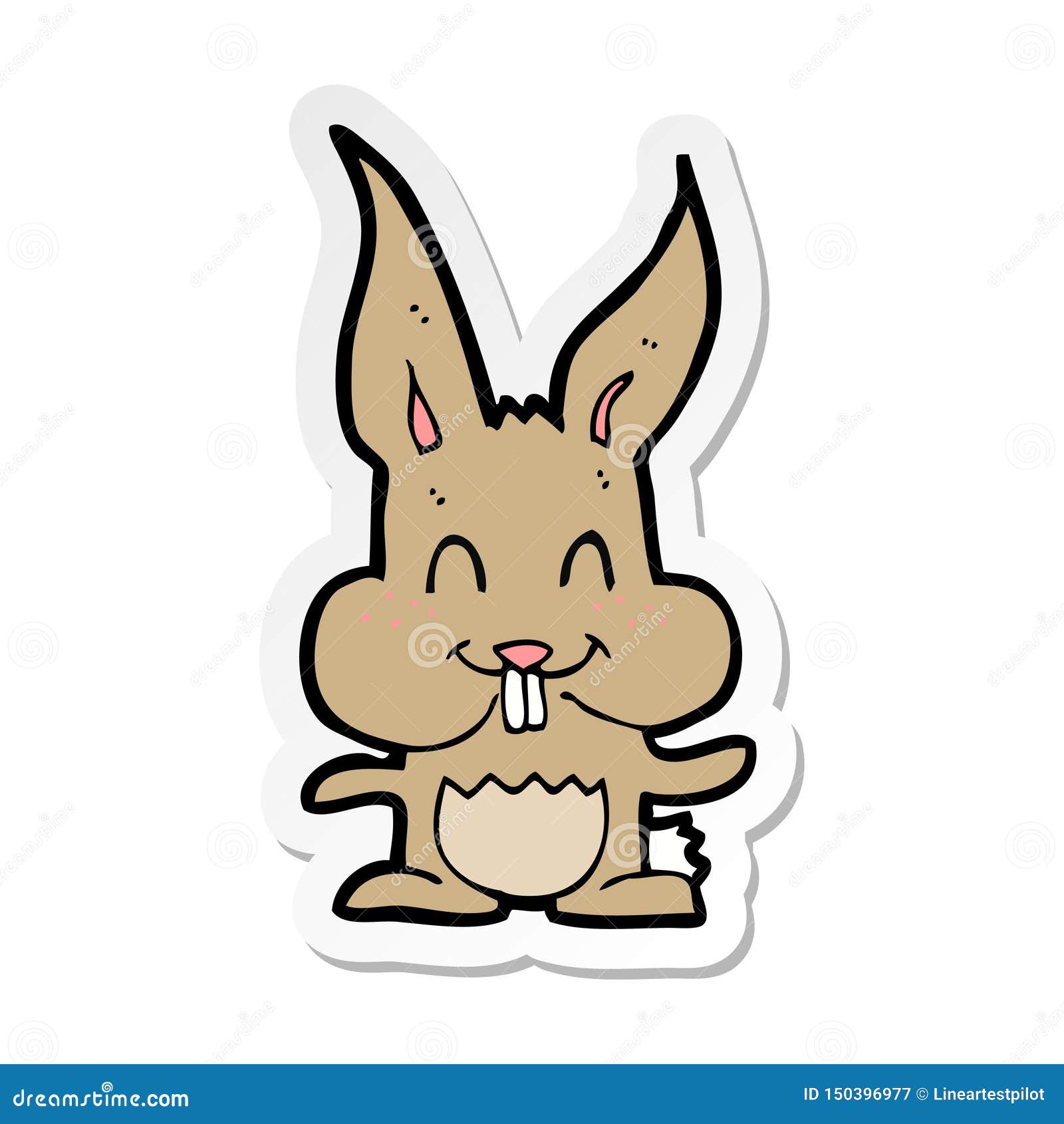 Sticker of a Cartoon Rabbit Stock Vector - Illustration of design, sign ...