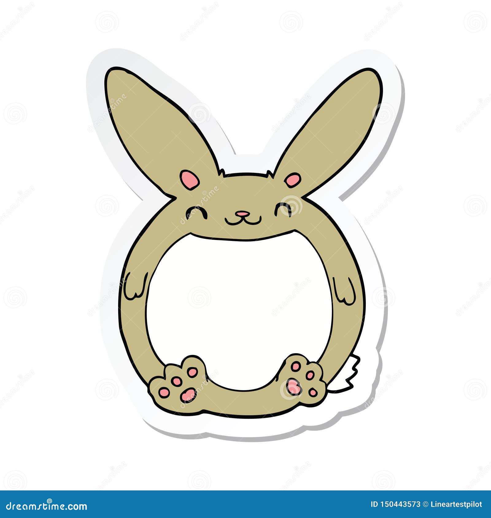 Sticker of a Cartoon Rabbit Stock Vector - Illustration of label, cute ...