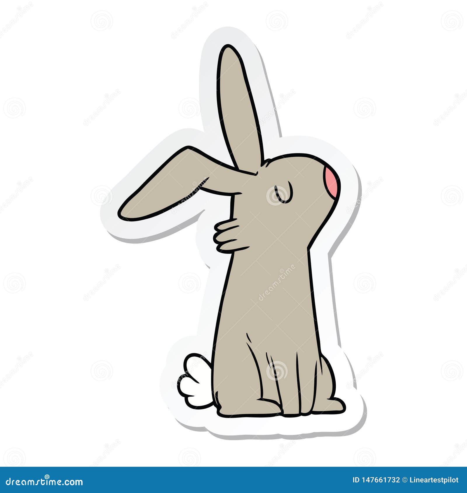 Sticker of a Cartoon Rabbit Stock Vector - Illustration of bunny ...