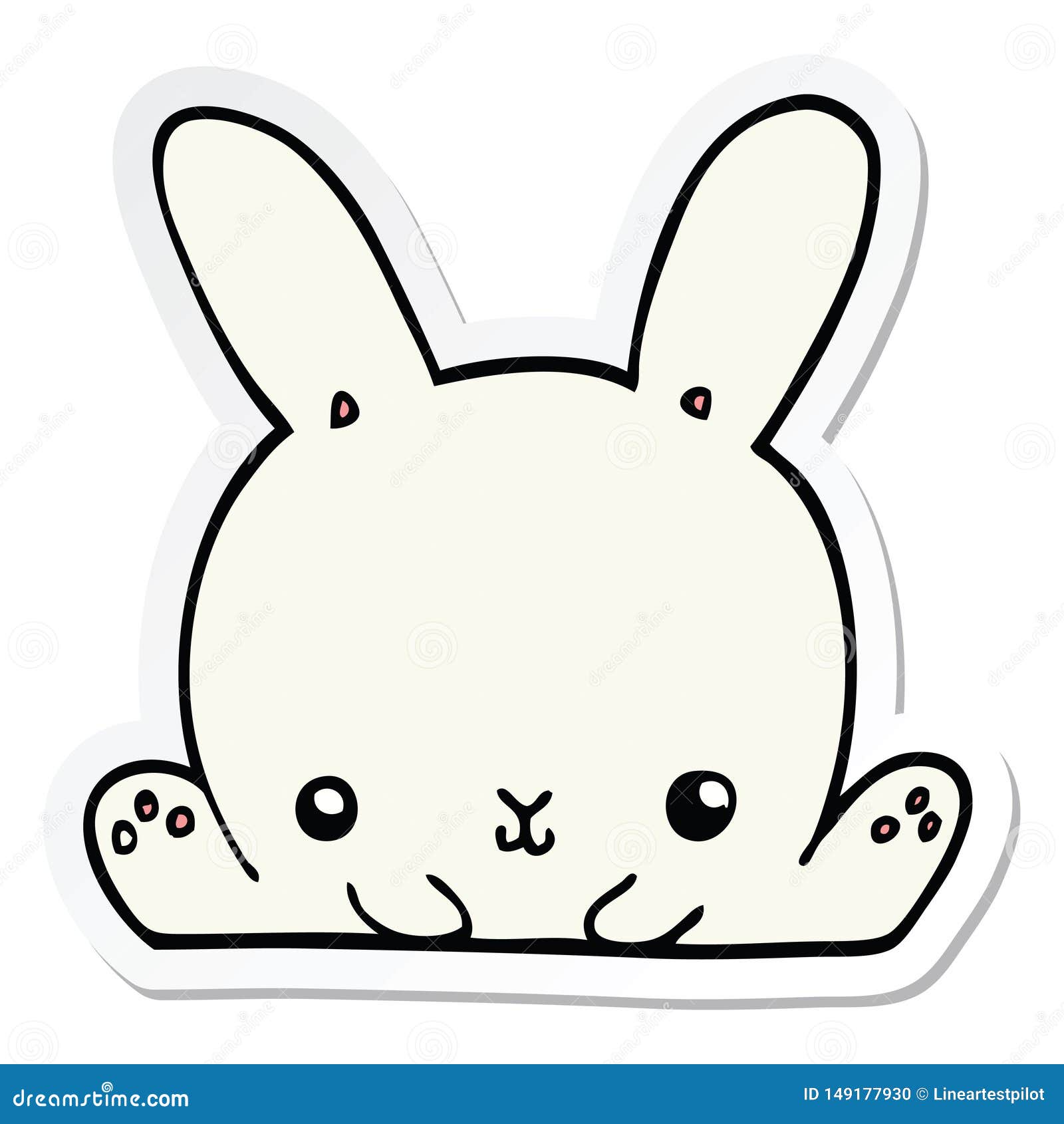 Sticker of a Cartoon Rabbit Stock Vector - Illustration of artwork ...
