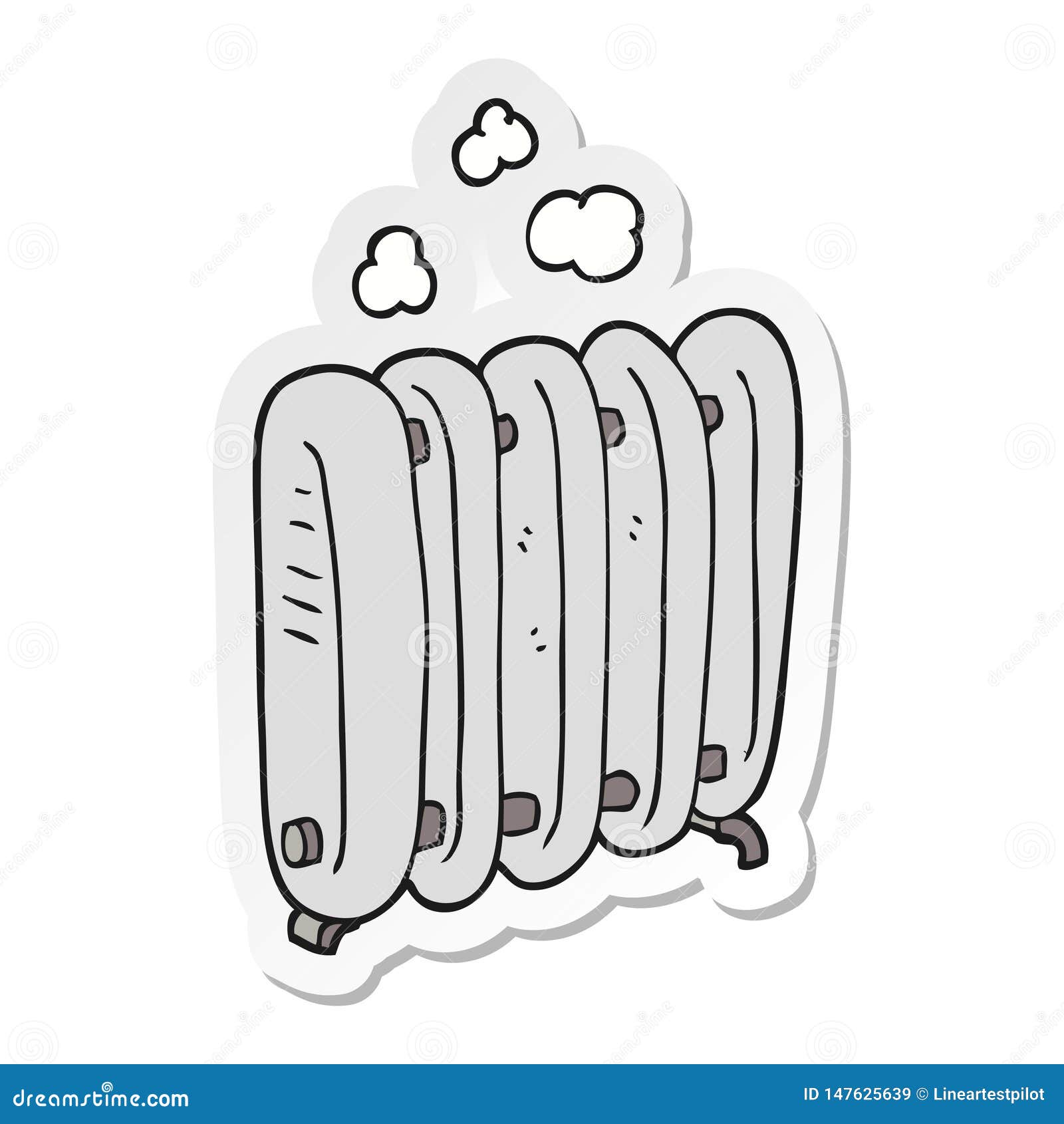 Sticker of a Cartoon Radiator Stock Vector - Illustration of quirky ...