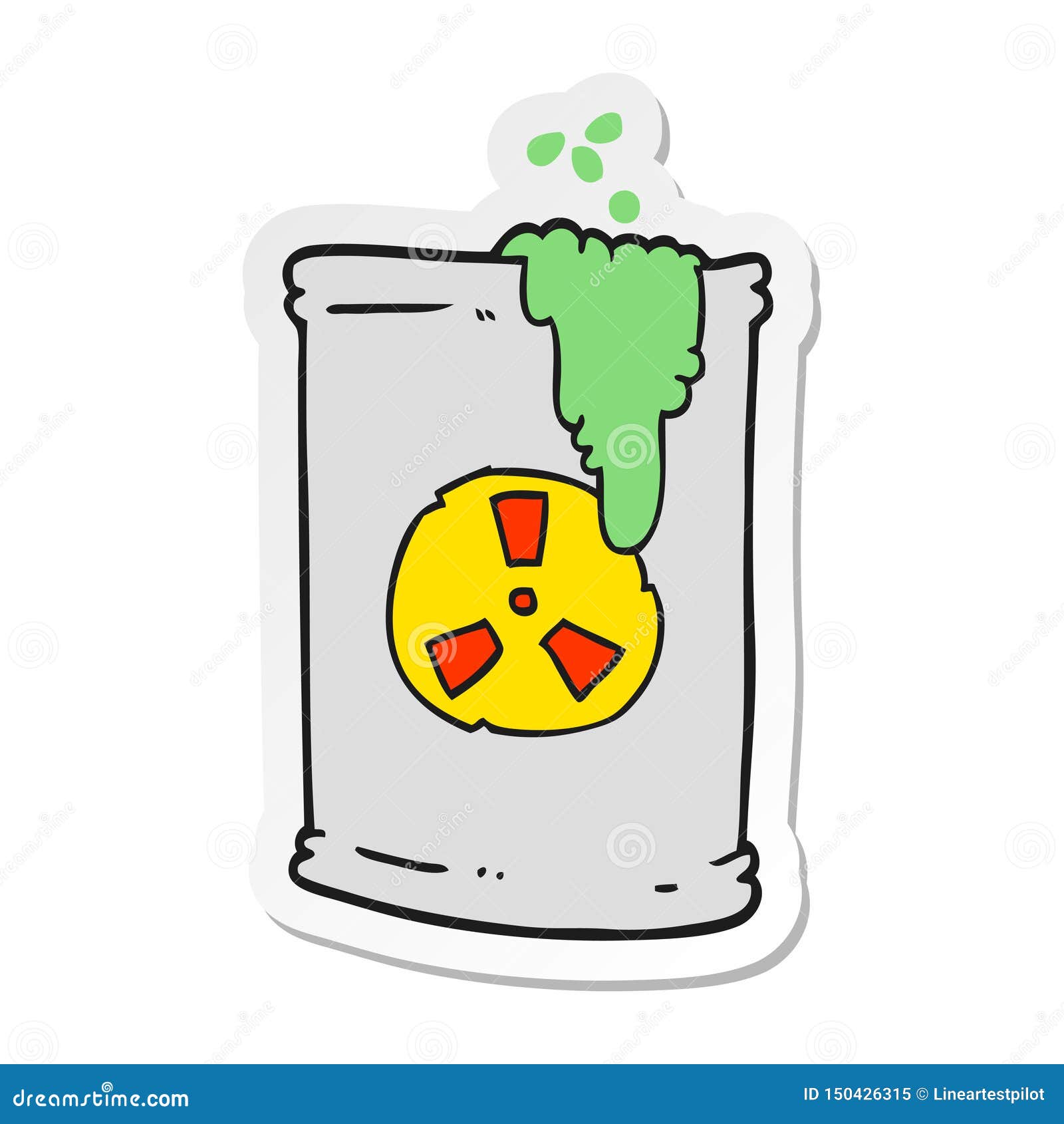 Sticker of a Cartoon Radioactive Waste Stock Vector - Illustration of ...