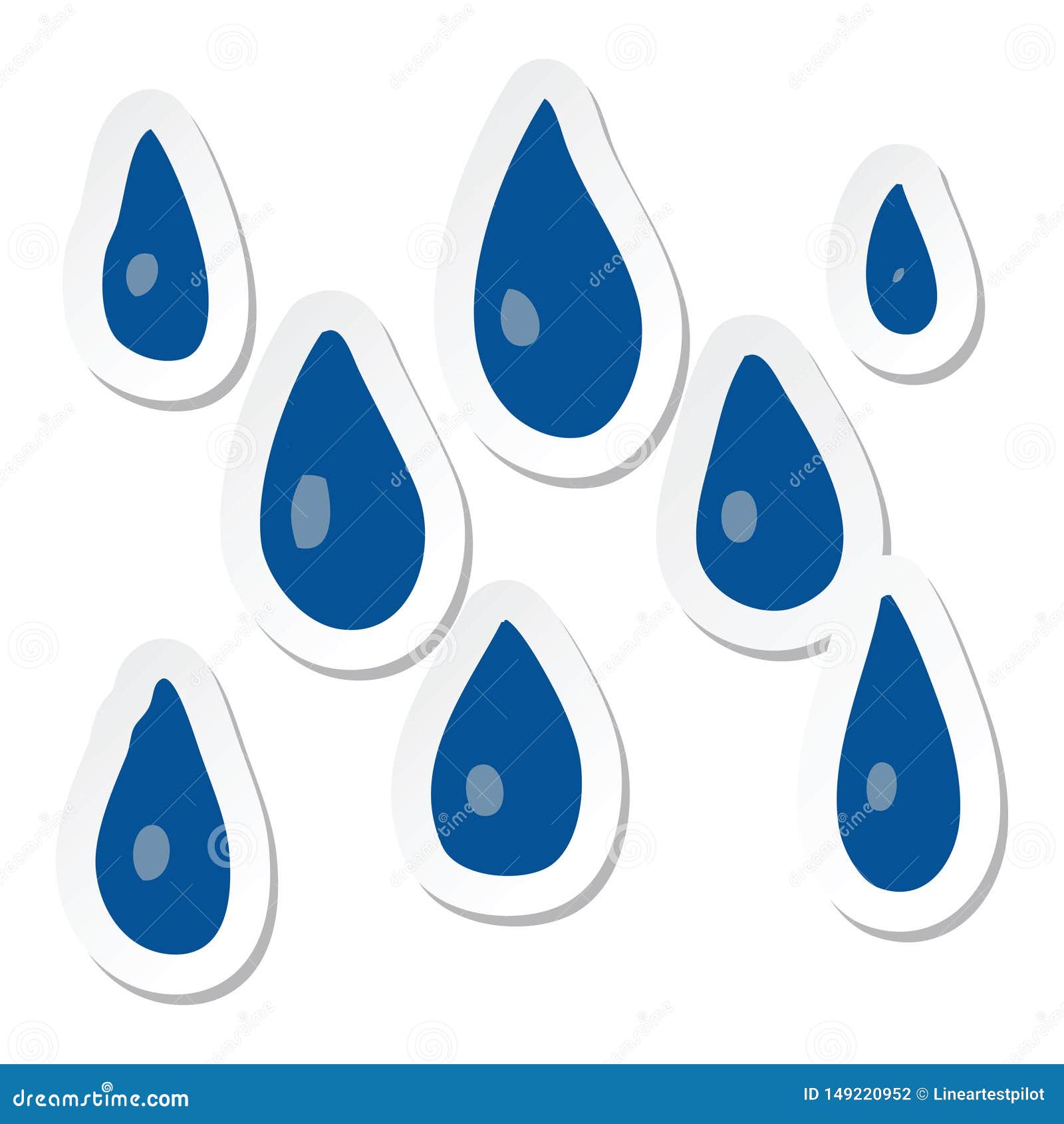 Sticker of a Cartoon Raindrops Stock Vector - Illustration of quirky ...