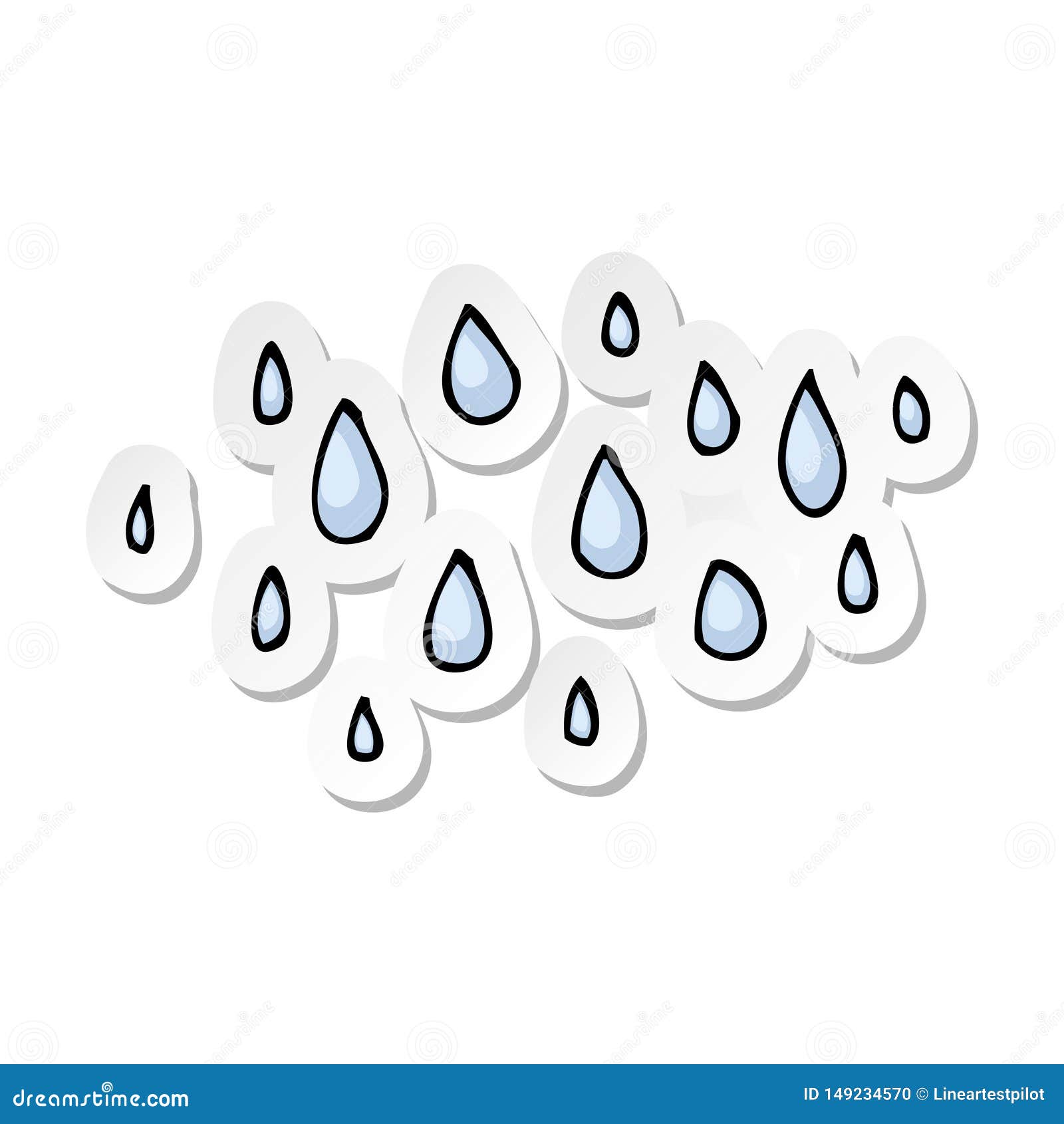 Sticker of a Cartoon Raindrops Stock Vector - Illustration of design ...