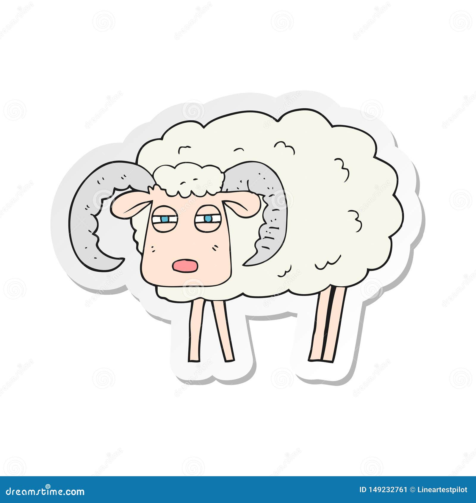Sticker of a cartoon ram stock vector. Illustration of animals - 149232761