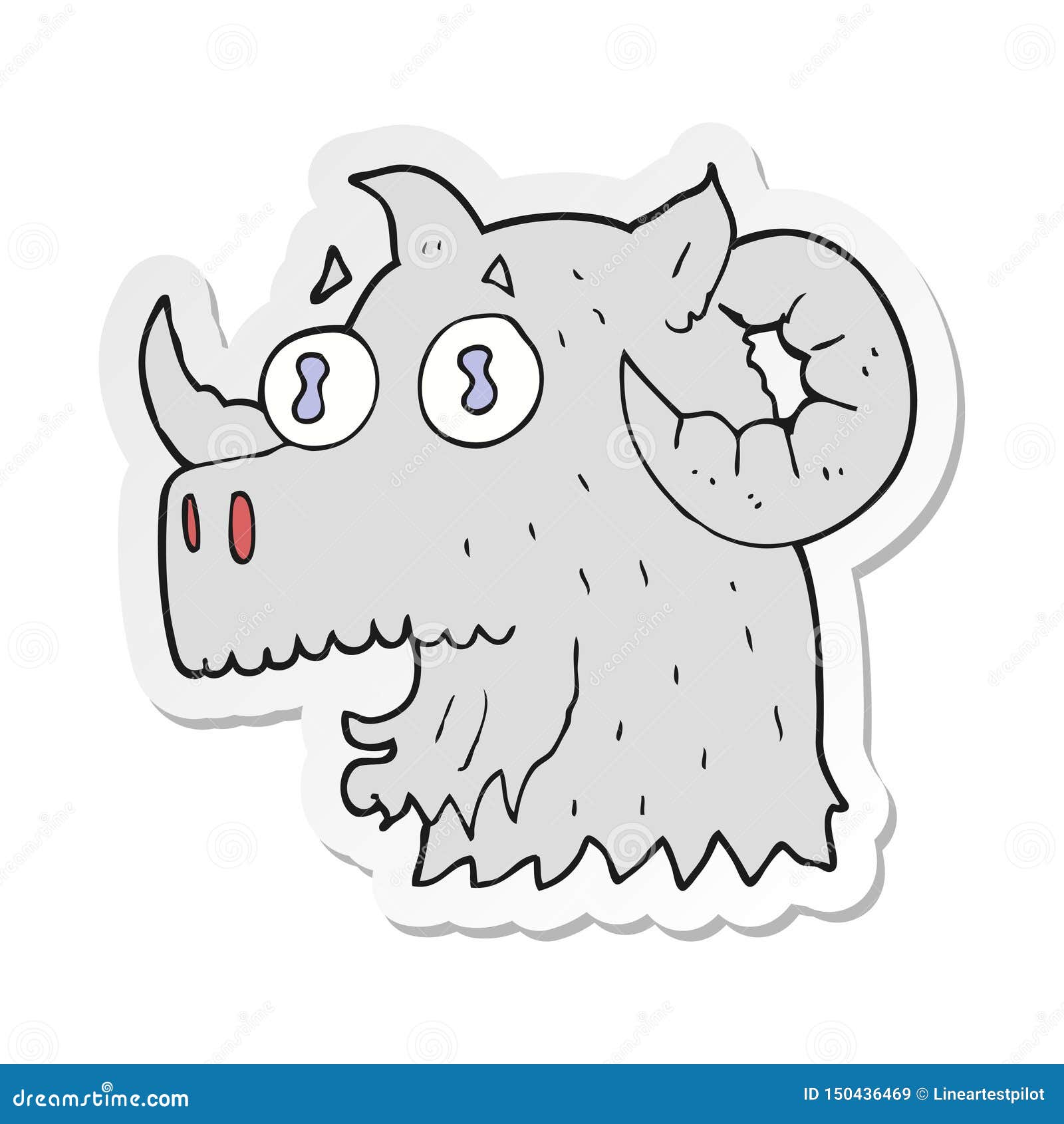 Sticker of a Cartoon Ram Head Stock Vector - Illustration of cartoon ...