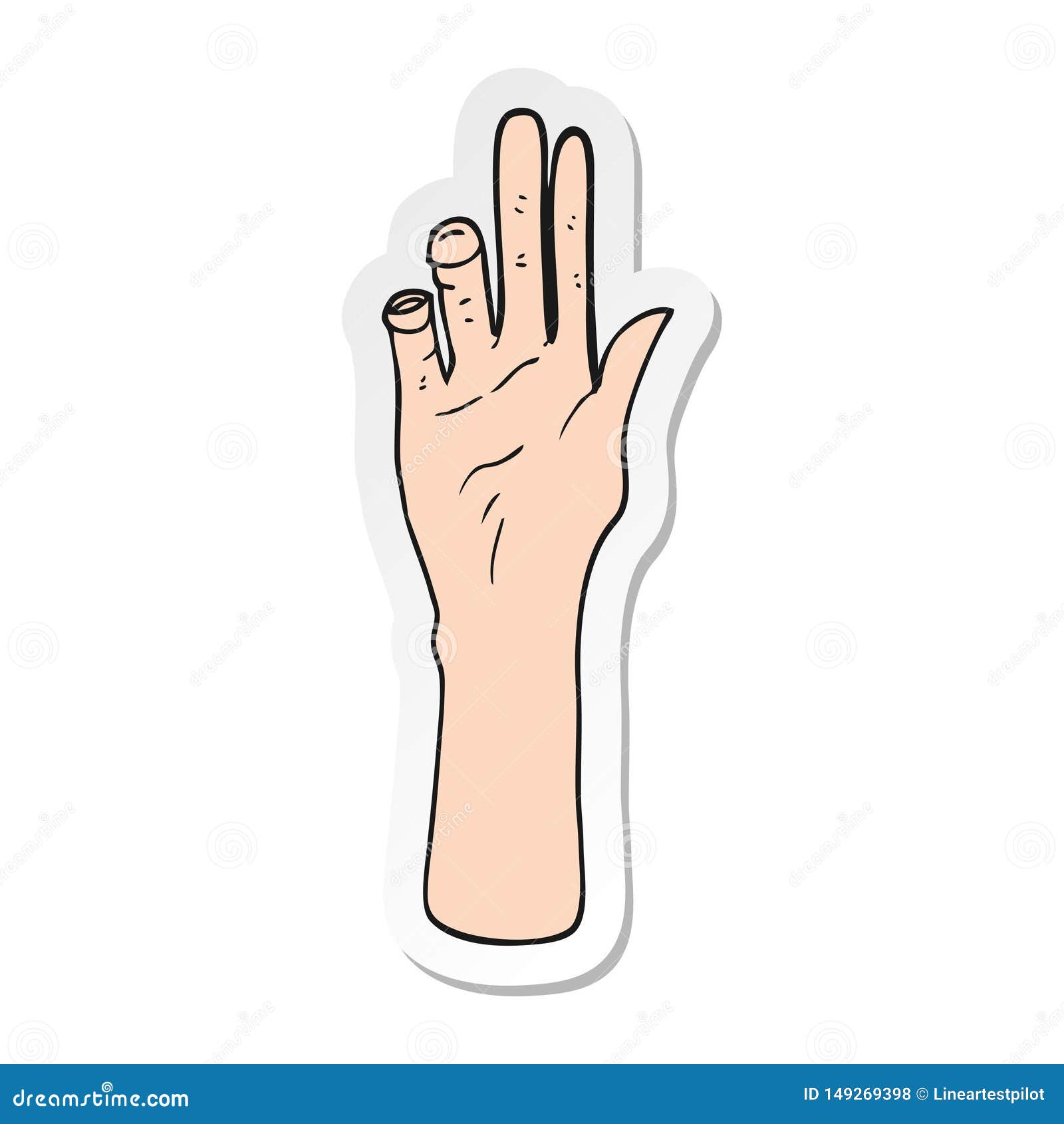 Sticker of a Cartoon Reaching Hand Stock Vector - Illustration of ...