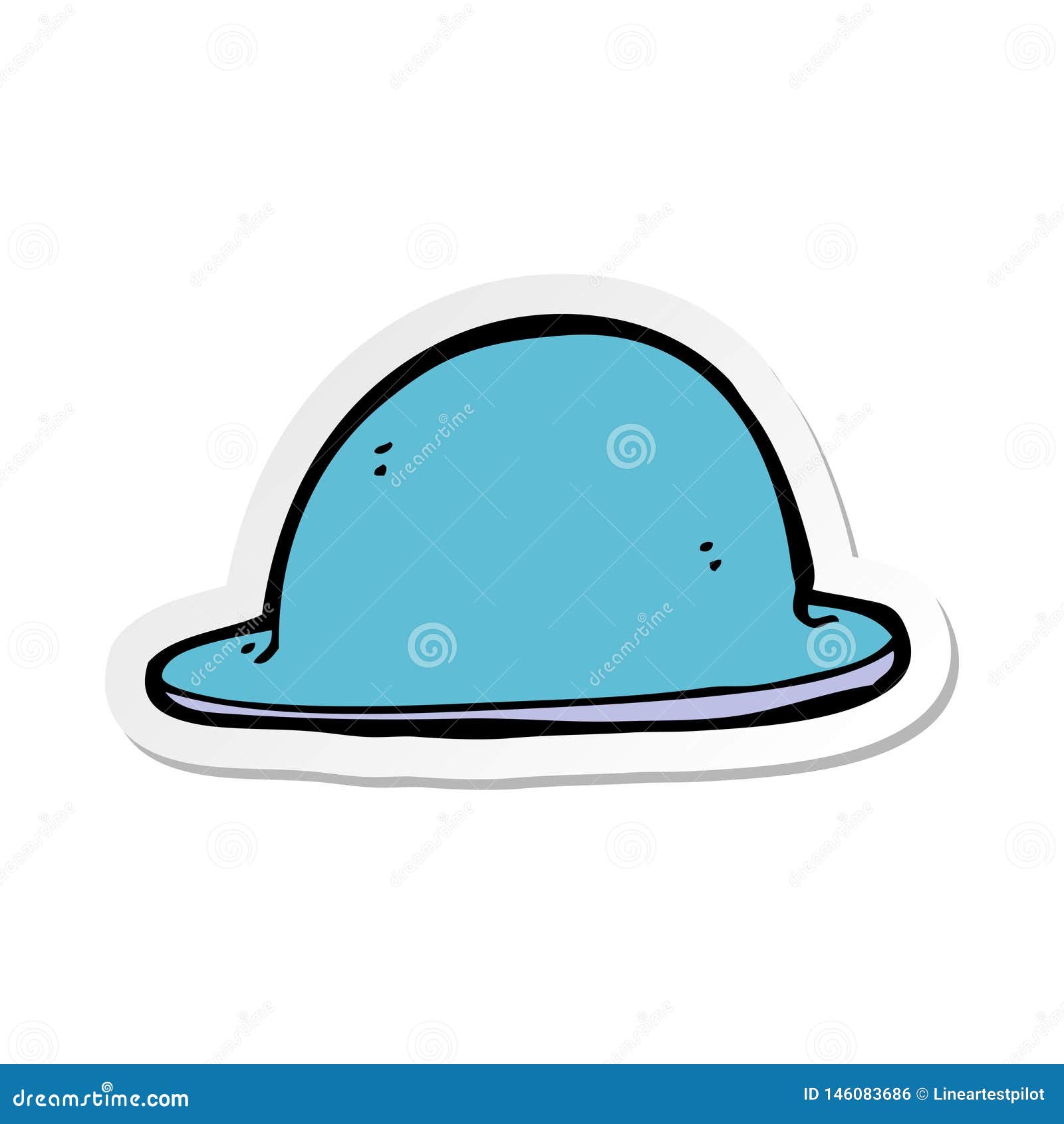 Sticker of a Cartoon Red Bowler Hat Stock Vector - Illustration of ...
