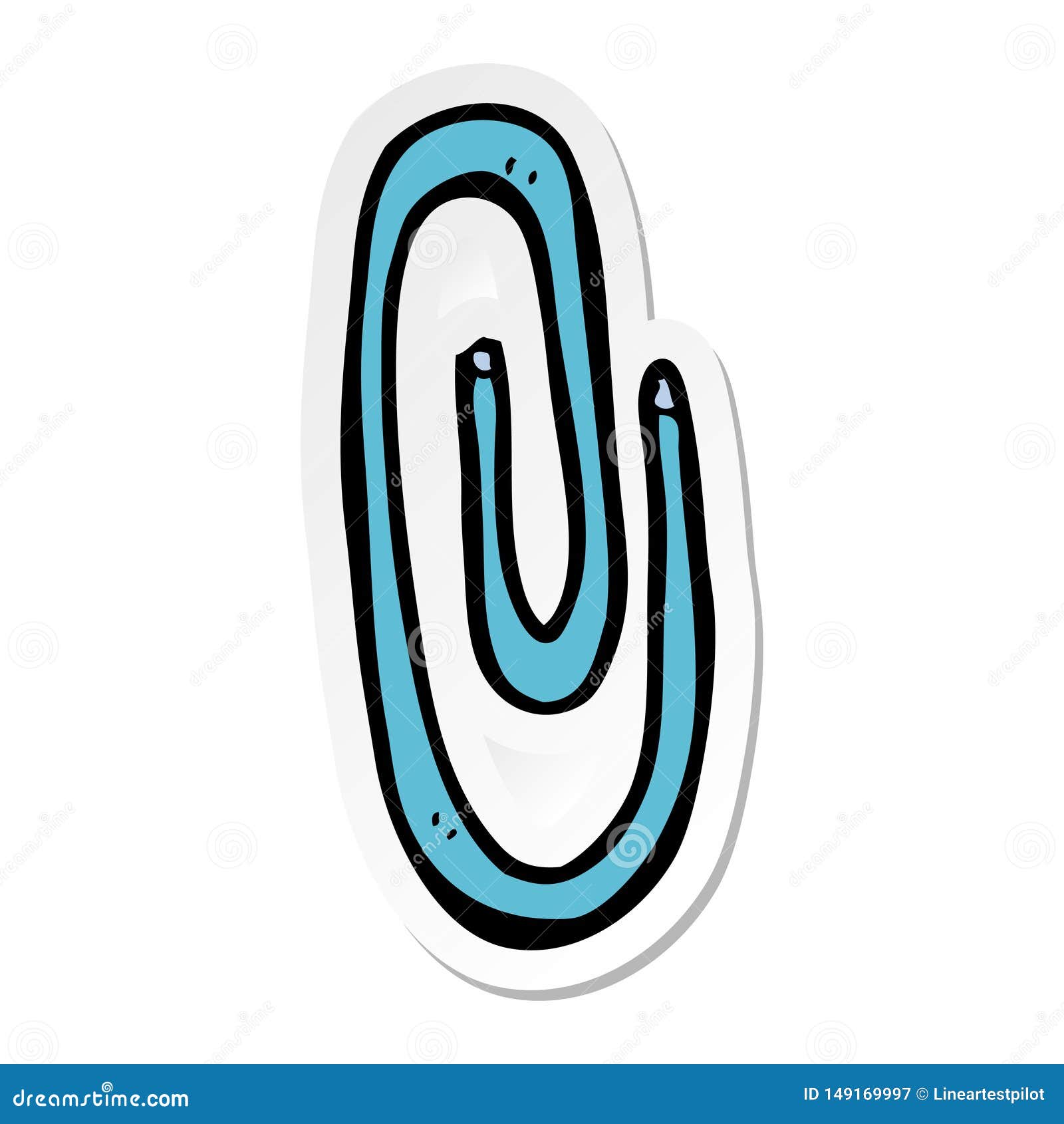 Sticker Red Paperclip Clip Cartoon Character Cute Hand Stock ...