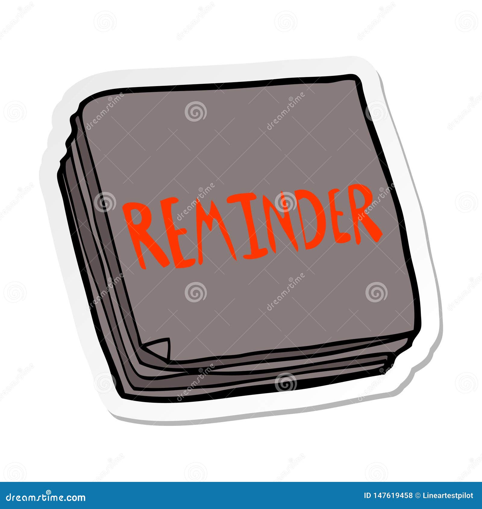 Sticker of a Cartoon Reminder Notes Stock Vector - Illustration of ...