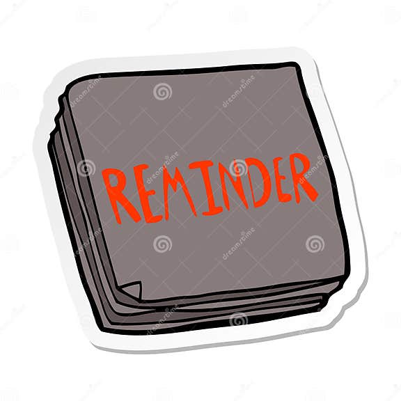 Sticker of a Cartoon Reminder Notes Stock Vector - Illustration of ...