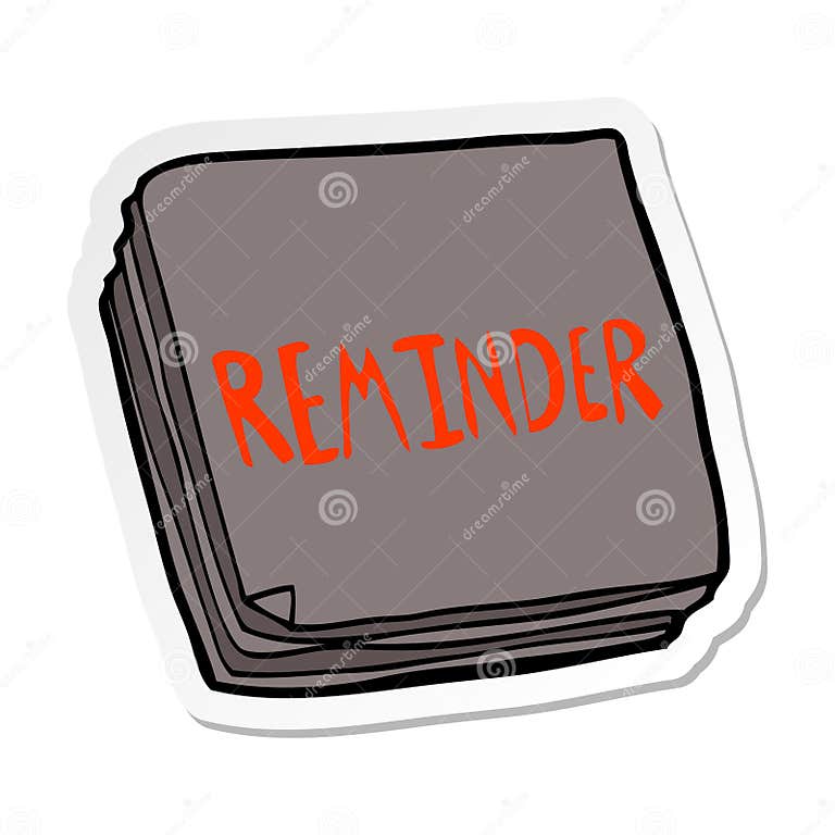 Sticker of a Cartoon Reminder Notes Stock Vector - Illustration of ...