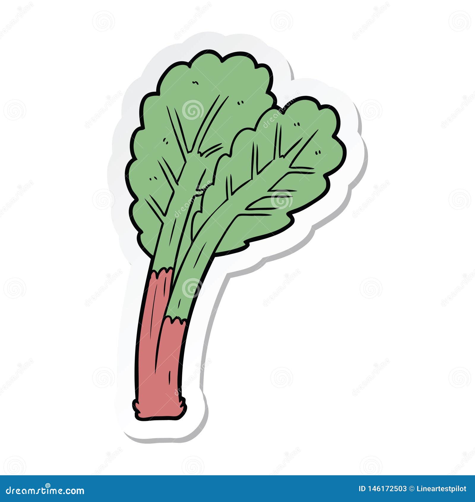 Sticker of a Cartoon Rhubarb Stock Vector - Illustration of stick ...