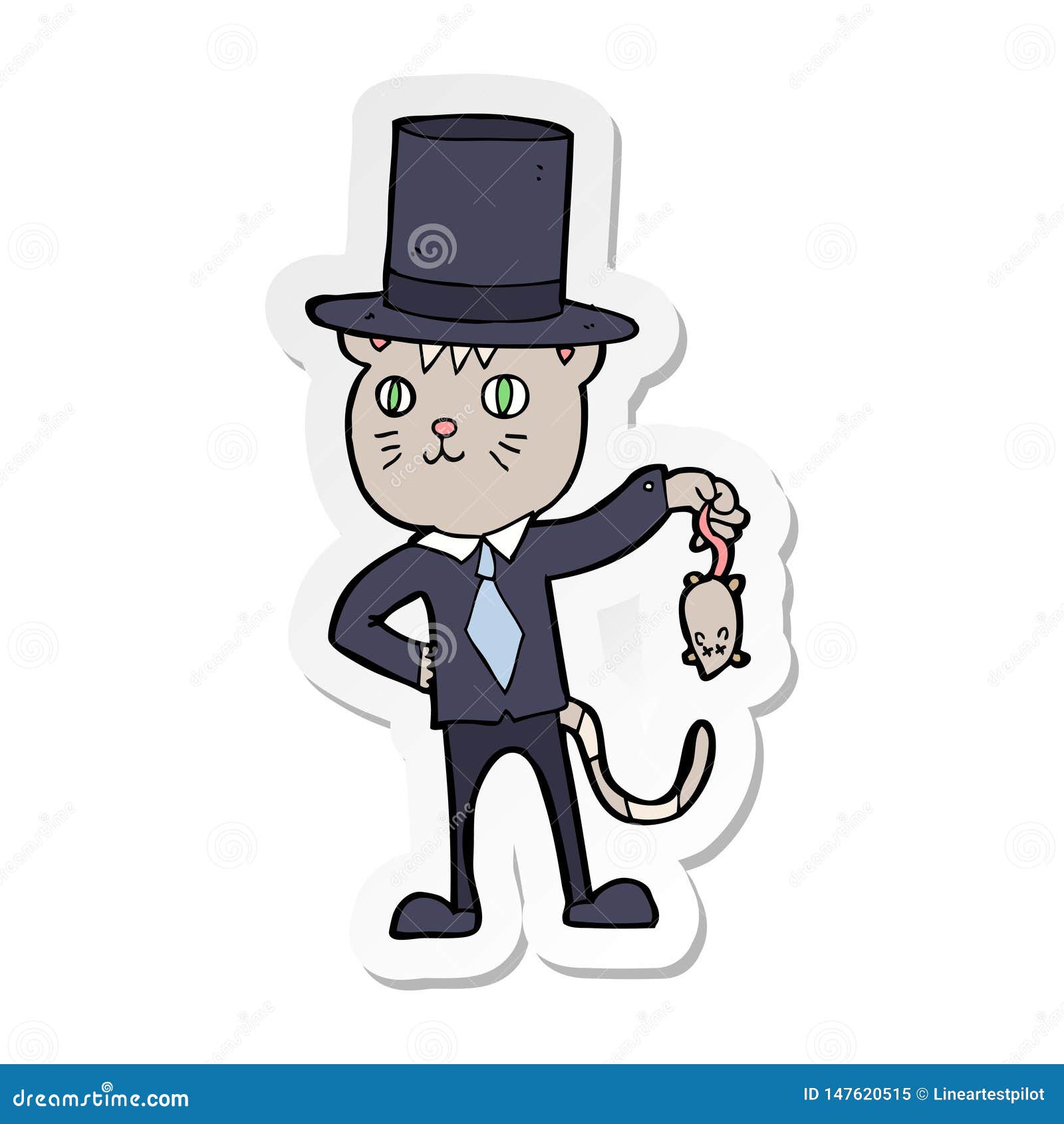 Sticker of a Cartoon Rich Cat Stock Vector - Illustration of wealthy ...