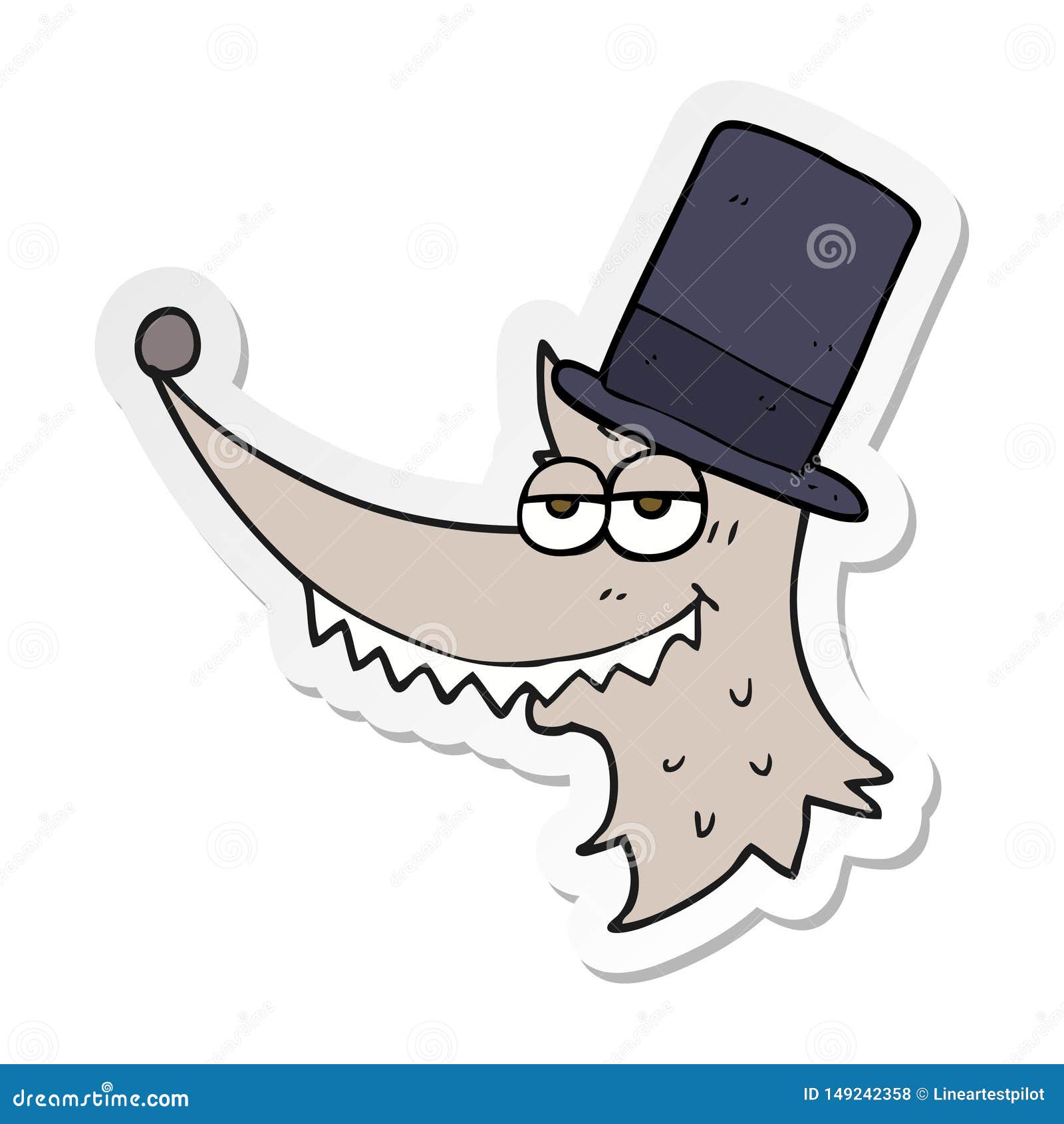 Sticker of a Cartoon Rich Wolf Stock Vector - Illustration of retro ...