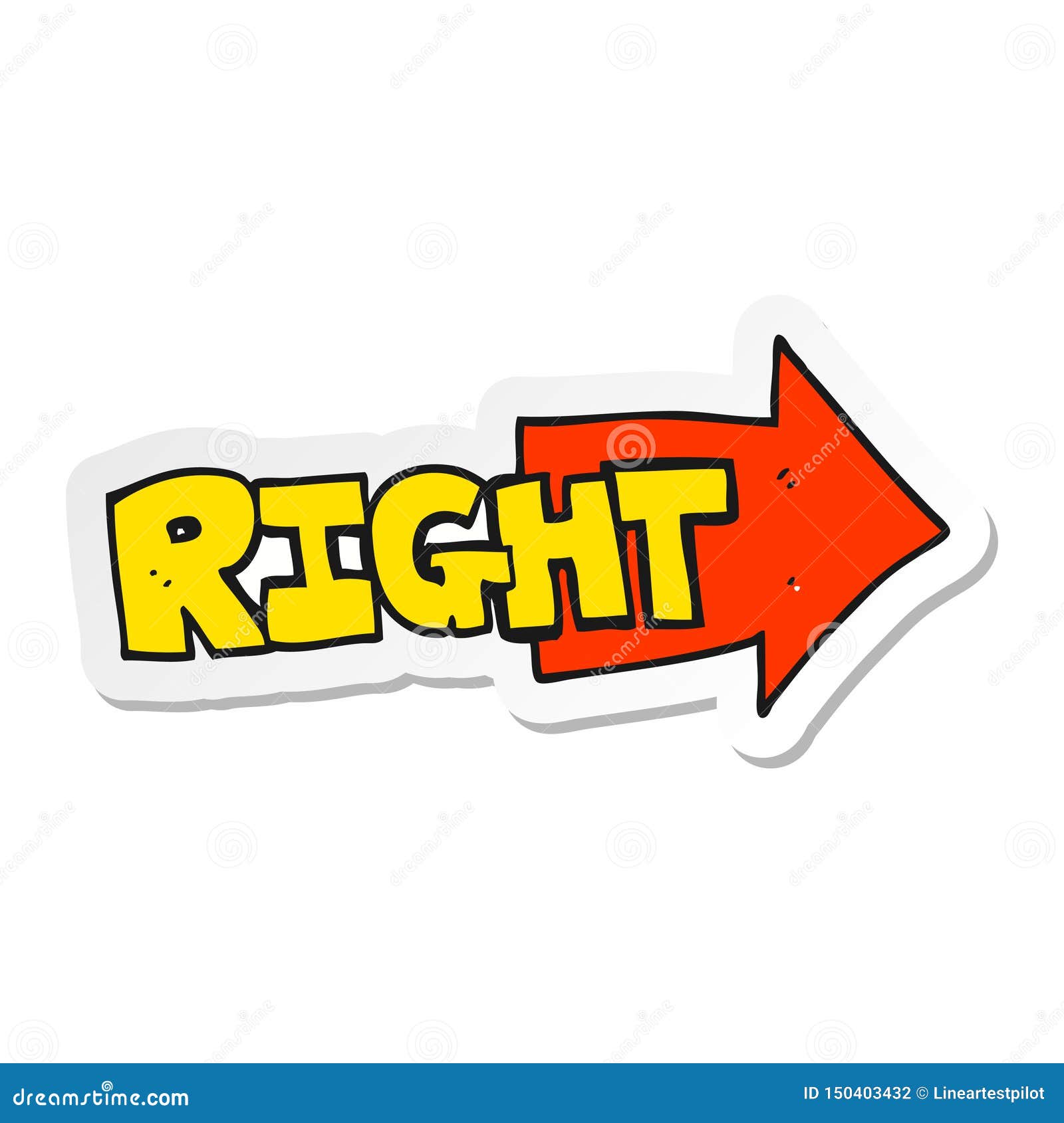 Sticker Of A Cartoon Right Symbol Pointing Stock Vector Illustration Of Vector Clipart 150403432