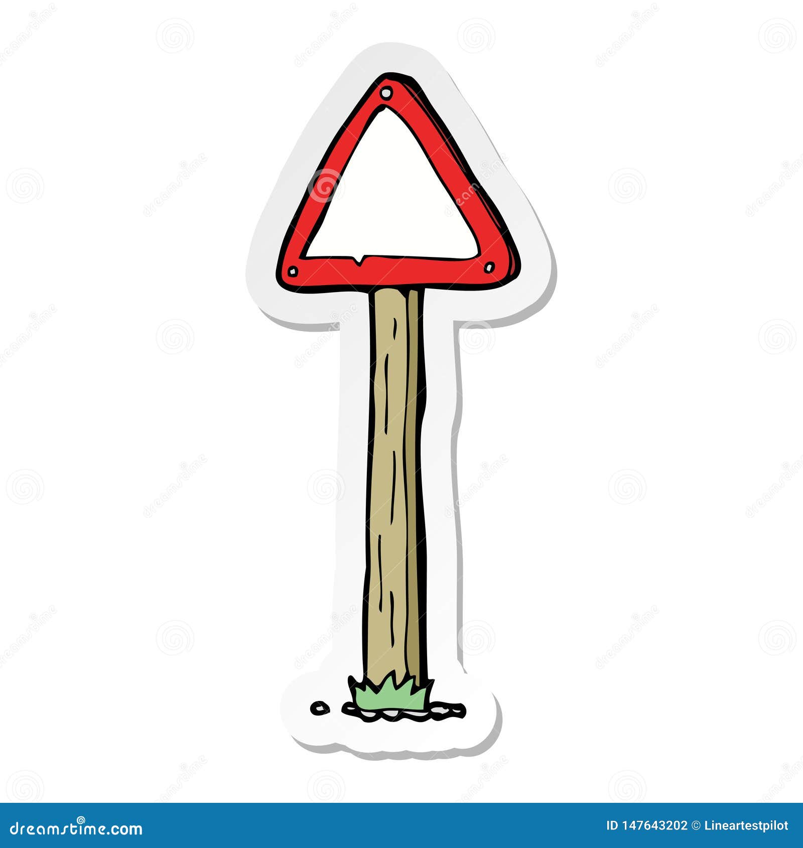 Sticker of a Cartoon Road Sign Stock Vector - Illustration of quirky ...