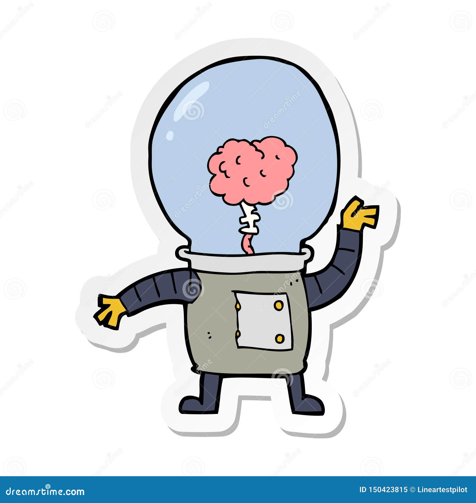 Sticker of a Cartoon Robot Cyborg Stock Vector - Illustration of quirky ...