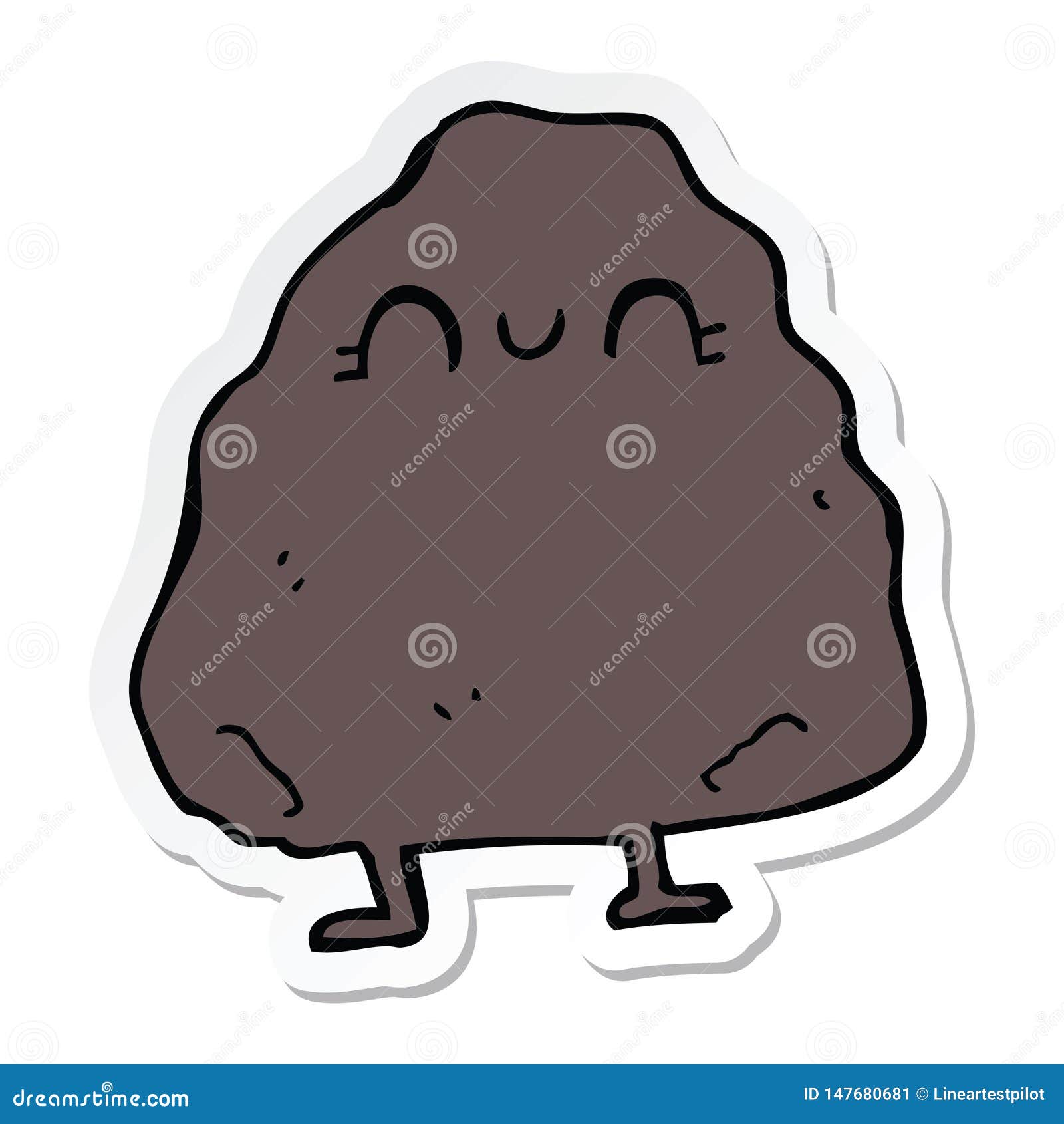 Sticker of a cartoon rock stock vector. Illustration of stick - 147680681