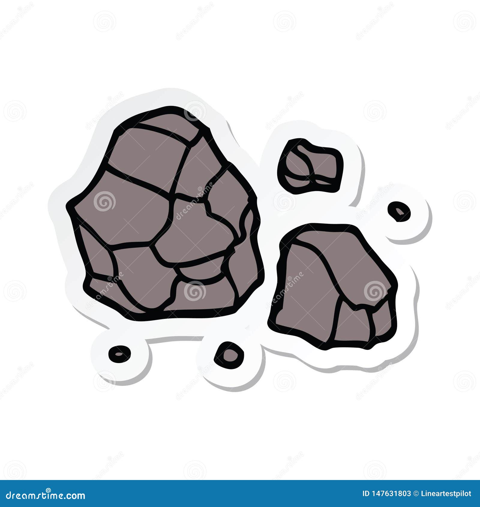 Sticker of a cartoon rocks stock vector. Illustration of cartoon ...
