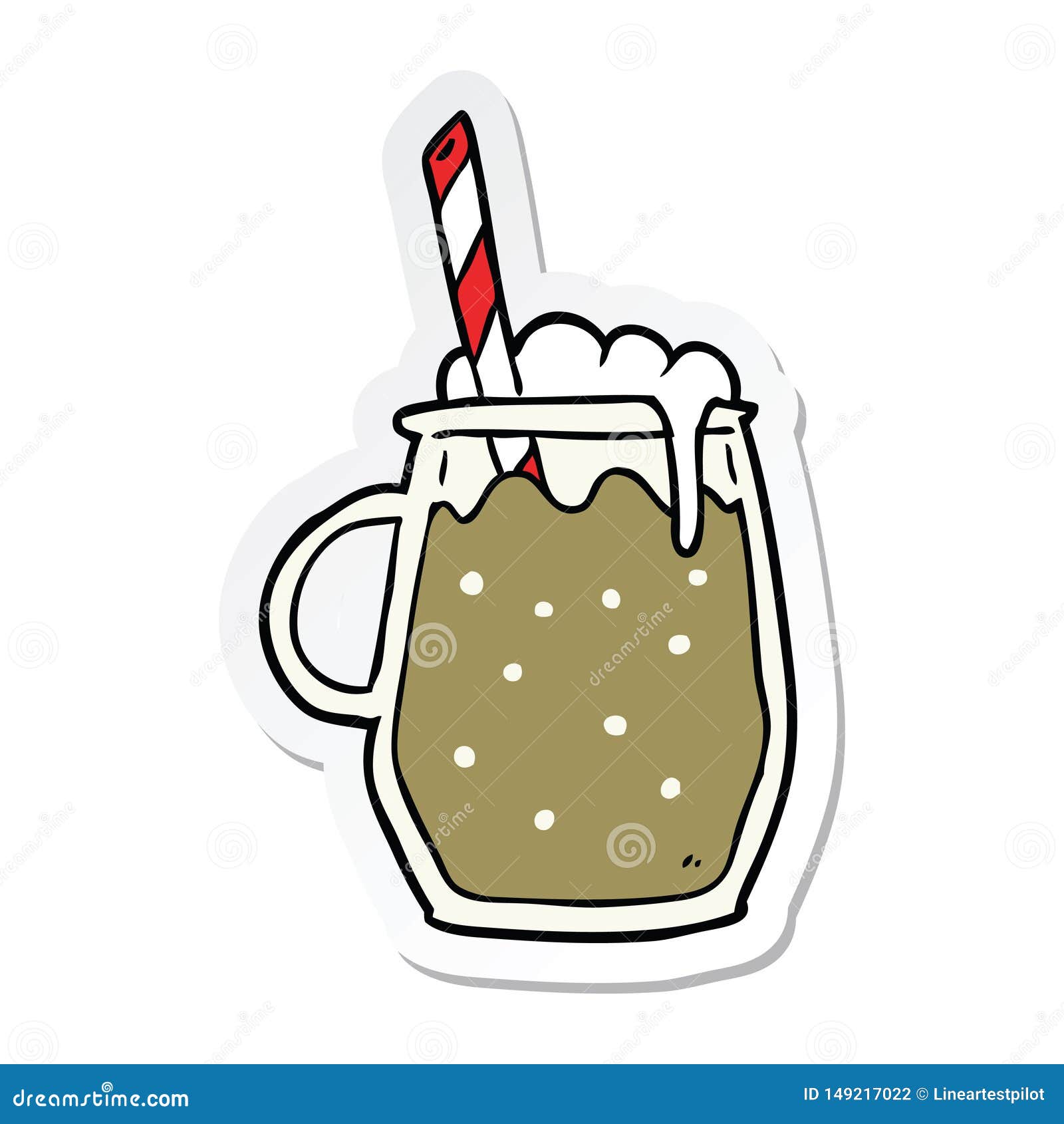Sticker of a Cartoon Root Beer Stock Vector - Illustration of glass ...