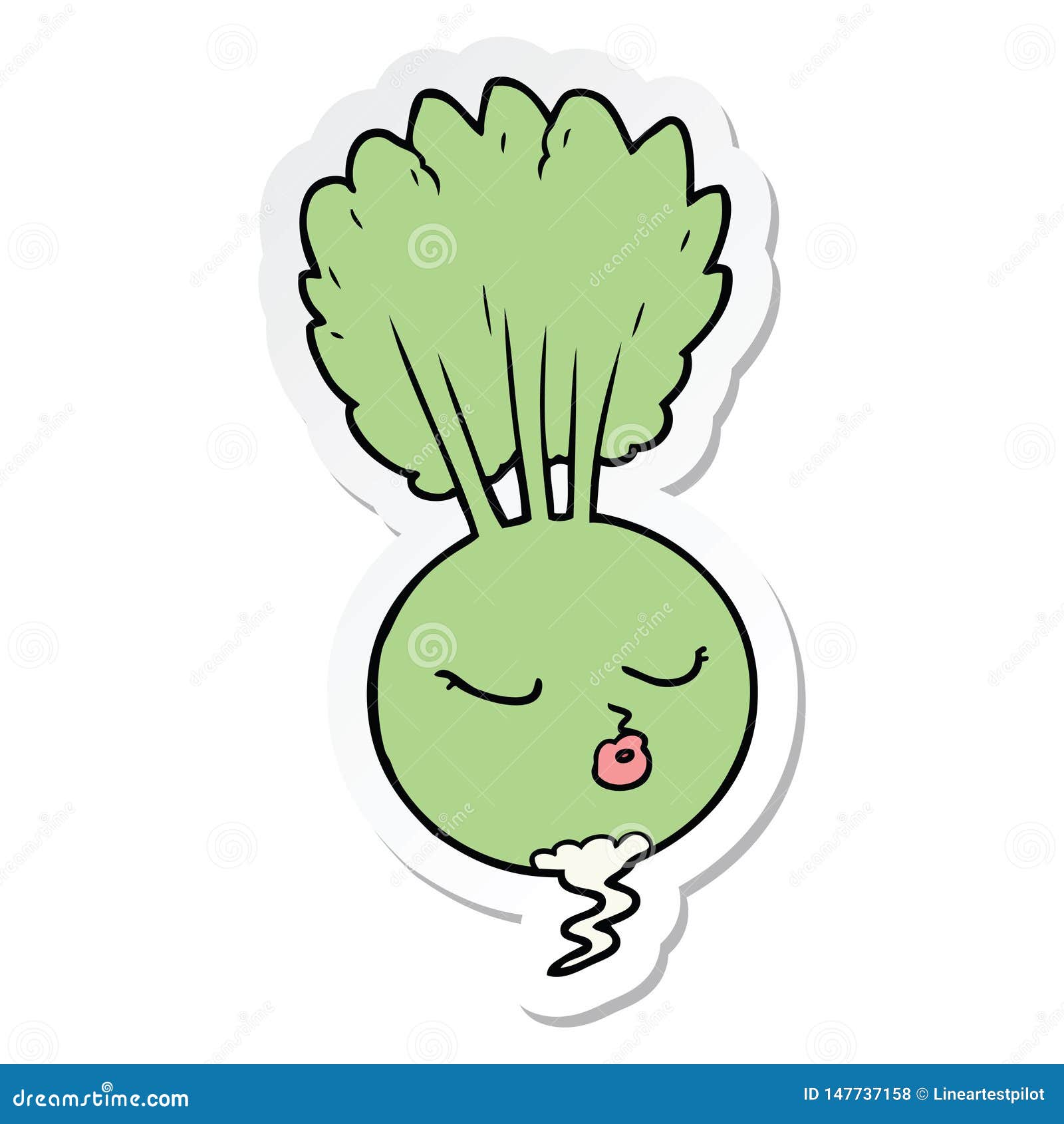 Sticker of a Cartoon Root Vegetable Stock Vector - Illustration of ...