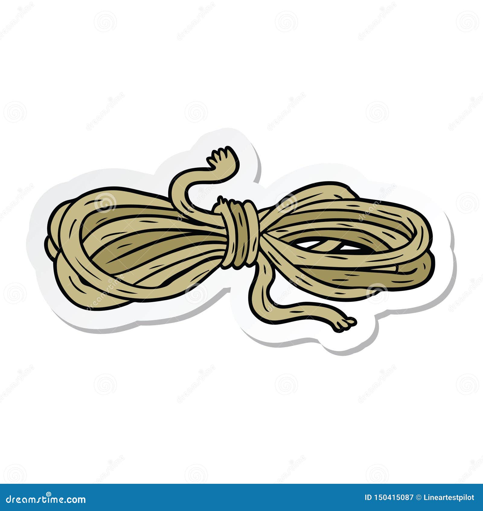 Sticker of a cartoon rope stock vector. Illustration of stick - 150415087