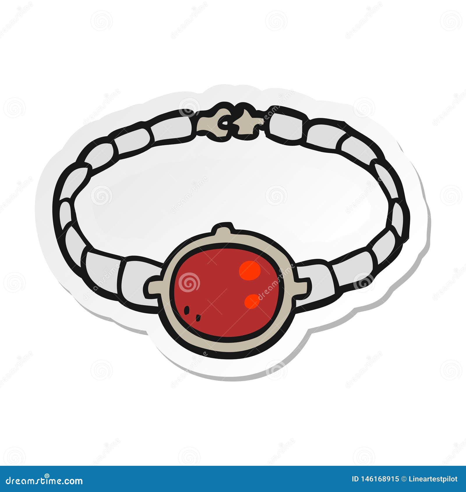 Sticker of a Cartoon Ruby Bracelet Stock Vector - Illustration of ...
