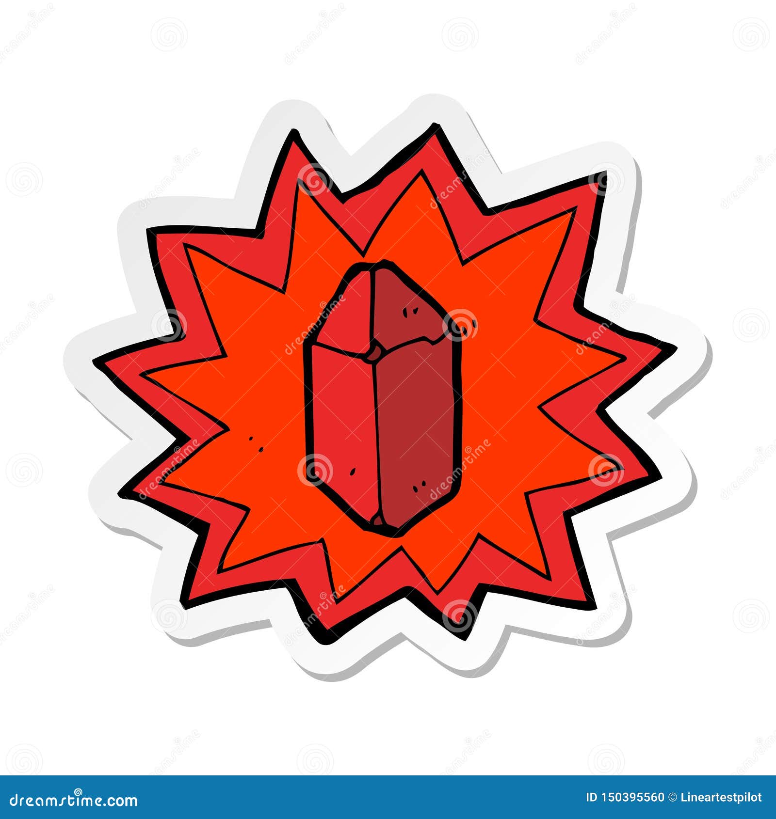 Sticker of a cartoon ruby stock vector. Illustration of symbol - 150395560