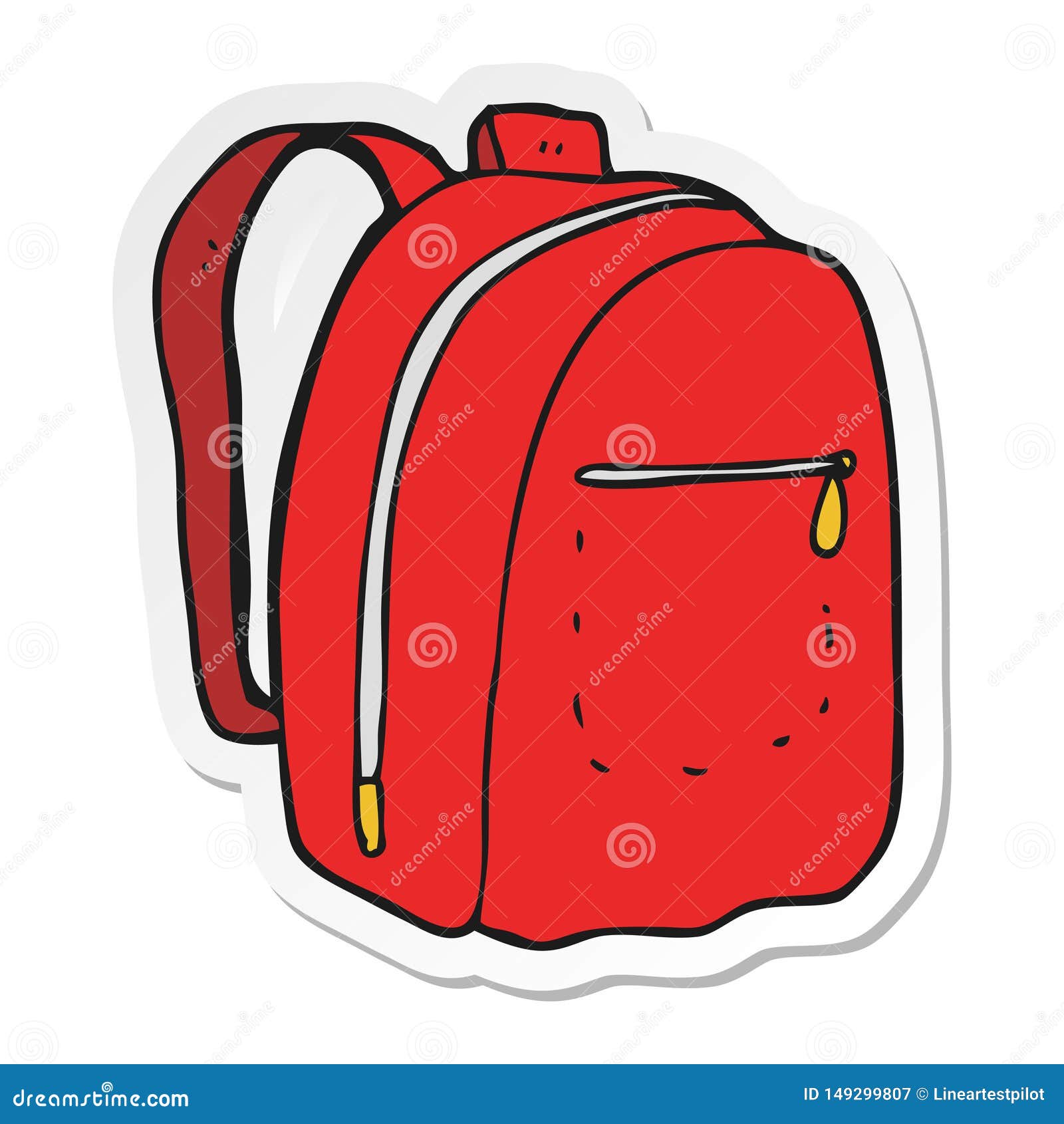 Sticker of a Cartoon Rucksack Stock Vector - Illustration of handdrawn ...
