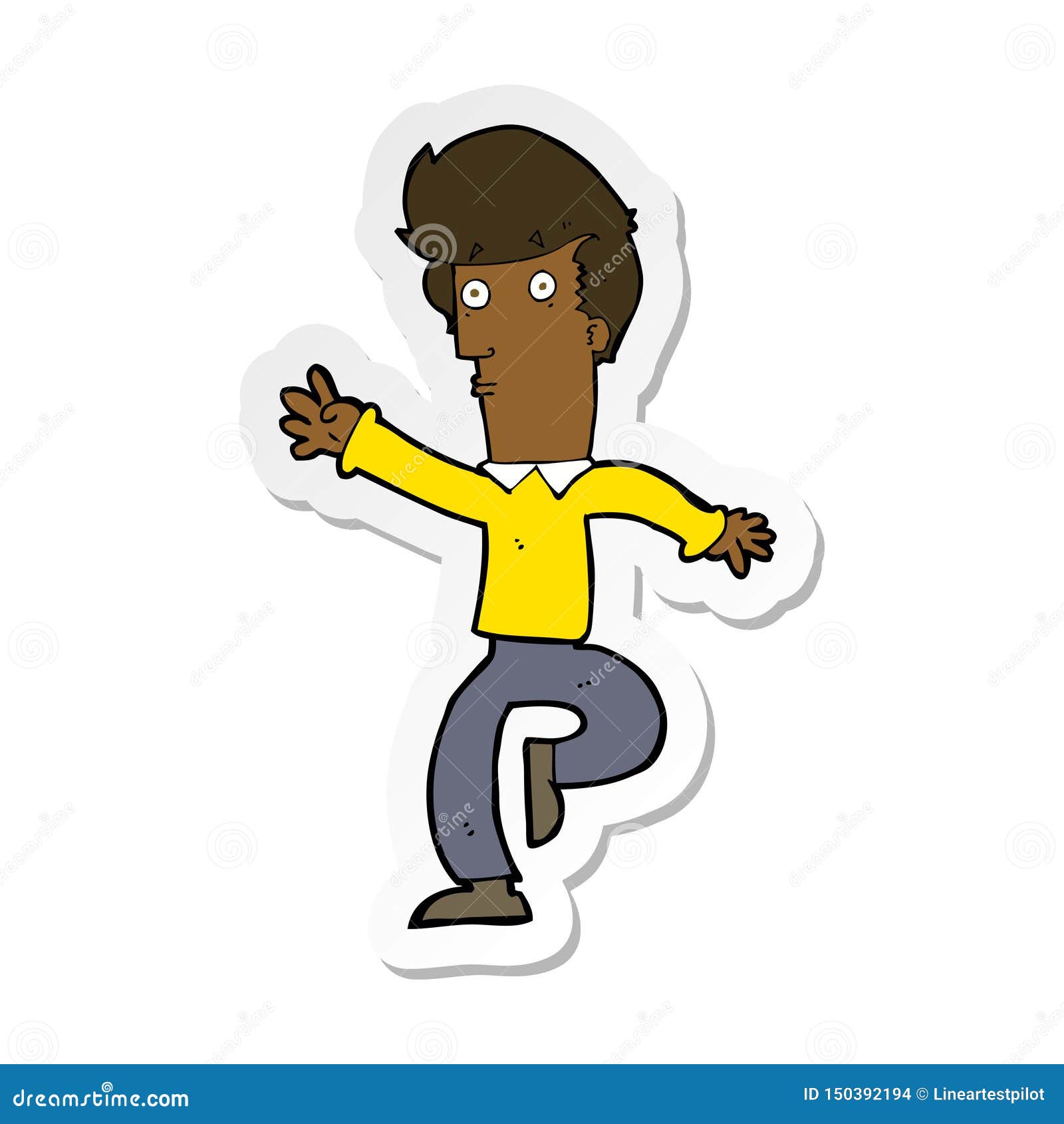 Sticker of a Cartoon Rushing Man Stock Vector - Illustration of quirky ...