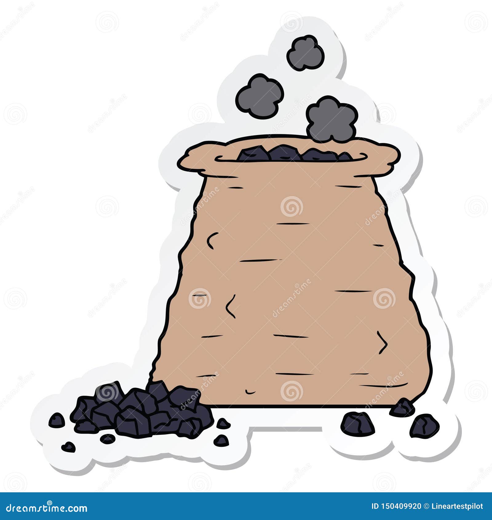 Sticker of a Cartoon Sack of Coal Stock Vector - Illustration of ...