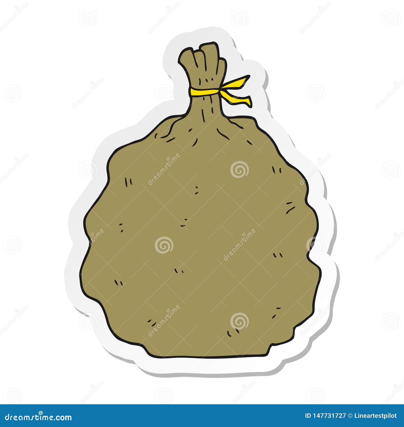 Sticker of a cartoon sack stock vector. Illustration of retro - 147731727