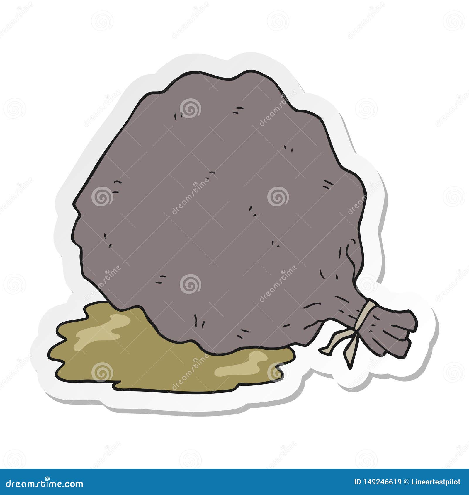 Sticker of a Cartoon Sack of Garbage Stock Vector - Illustration of ...