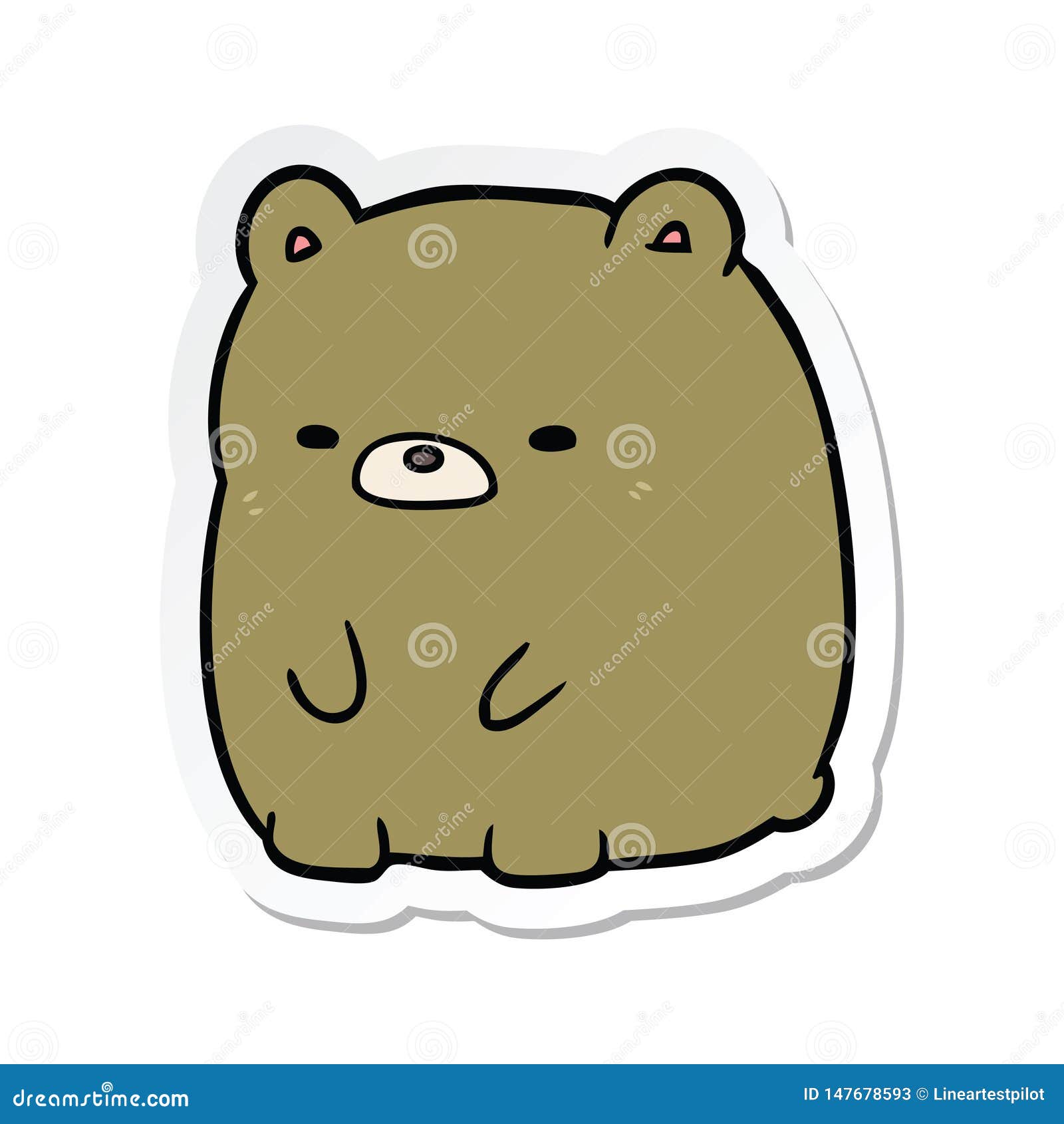 Sticker of a Cartoon Sad Bear Stock Vector - Illustration of decal ...