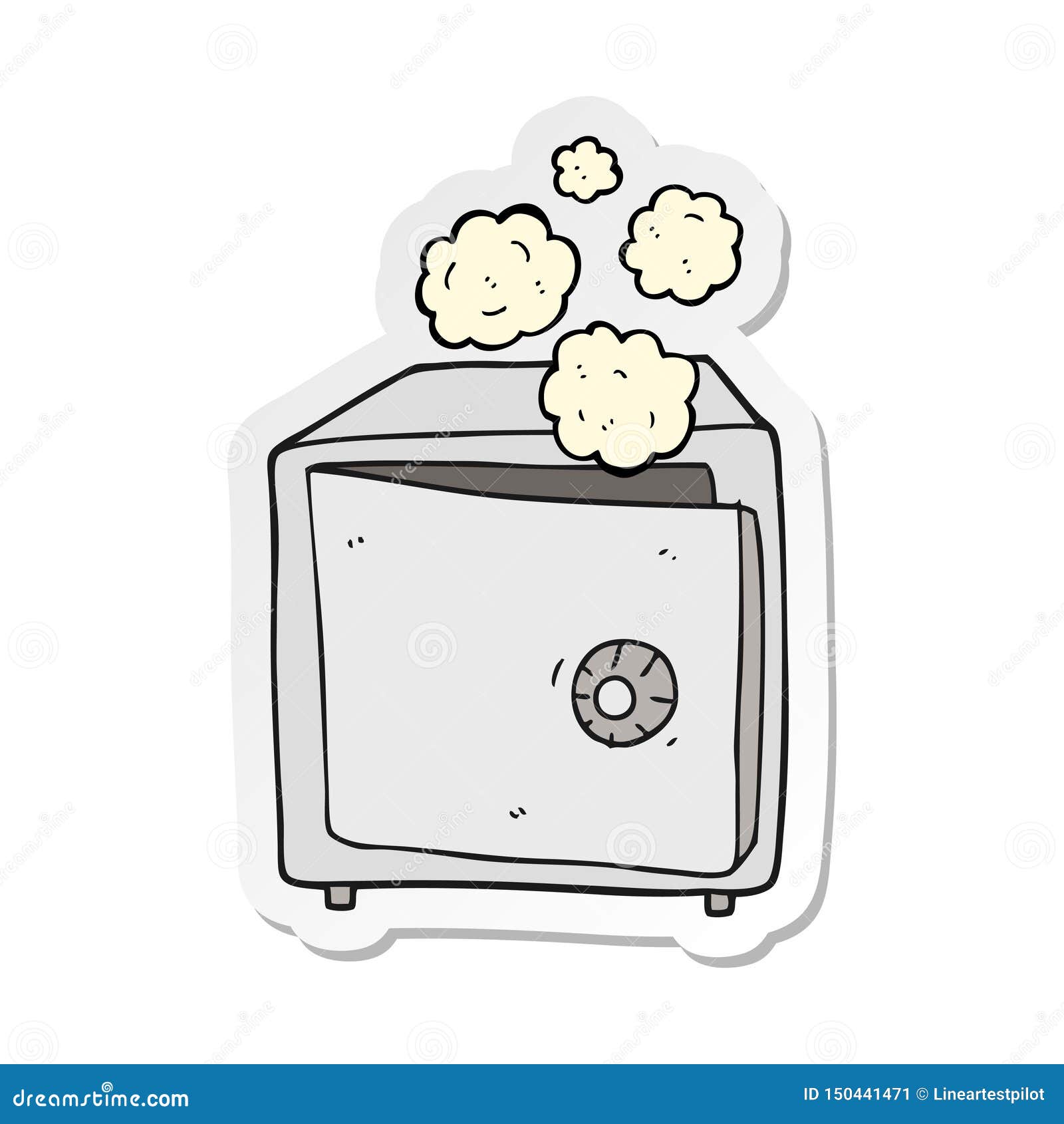 Cartoon Safe Front View. Opened Metallic Cartoon Safe With Money Inside ...