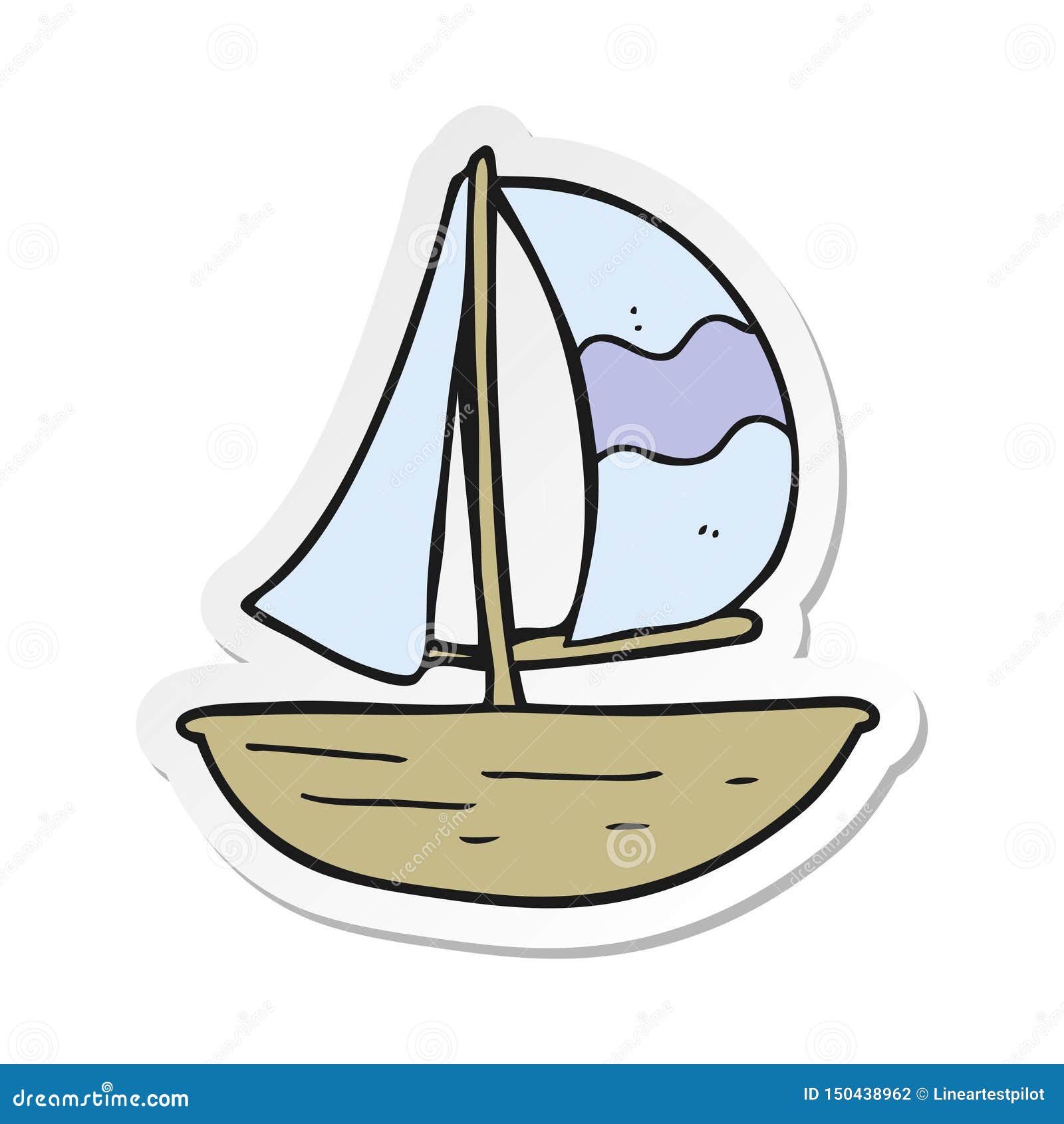 Sticker of a Cartoon Sail Ship Stock Vector - Illustration of crazy ...