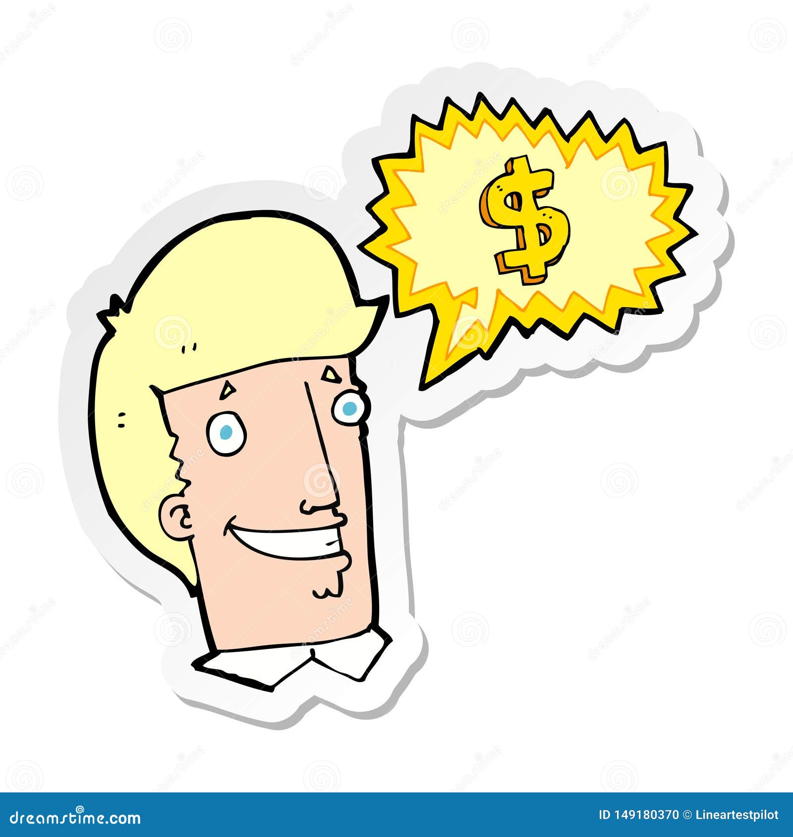 Sticker of a Cartoon Salesman Stock Vector - Illustration of male ...