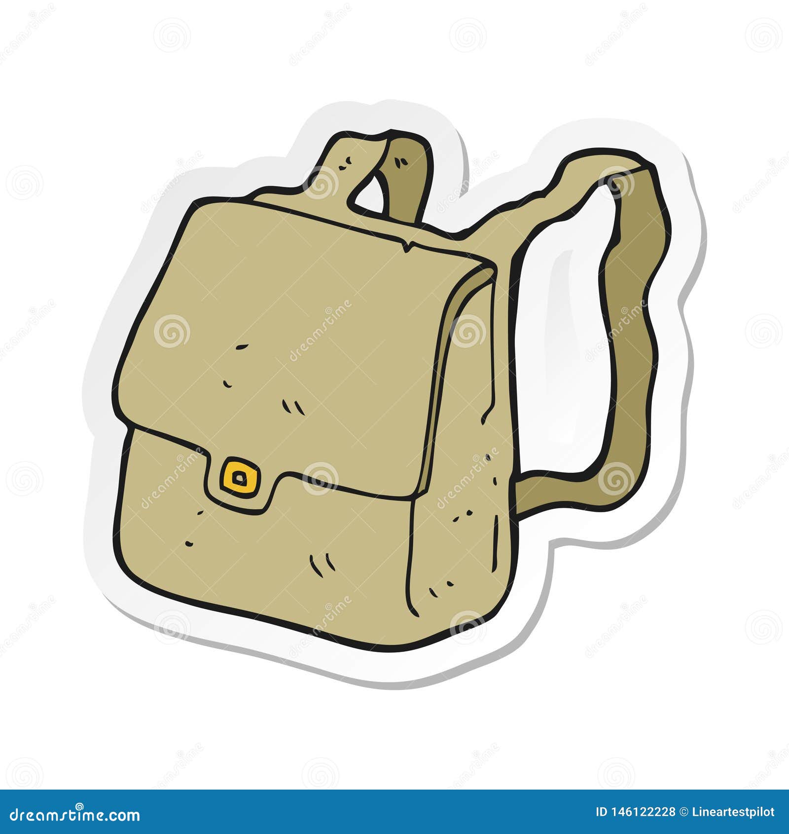 Sticker of a Cartoon Satchel Stock Vector - Illustration of clip ...