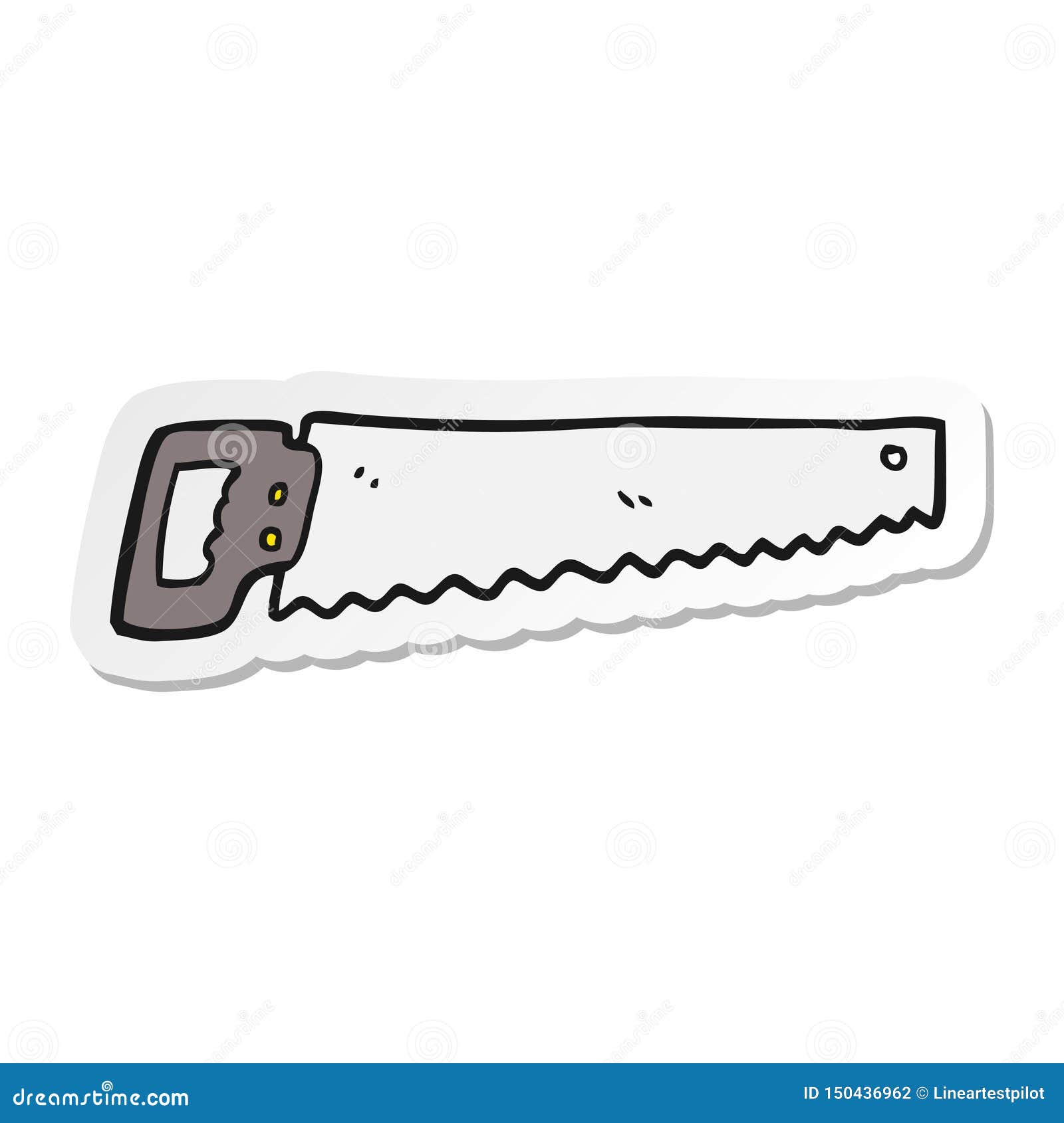 Sticker of a cartoon saw stock vector. Illustration of funny - 150436962