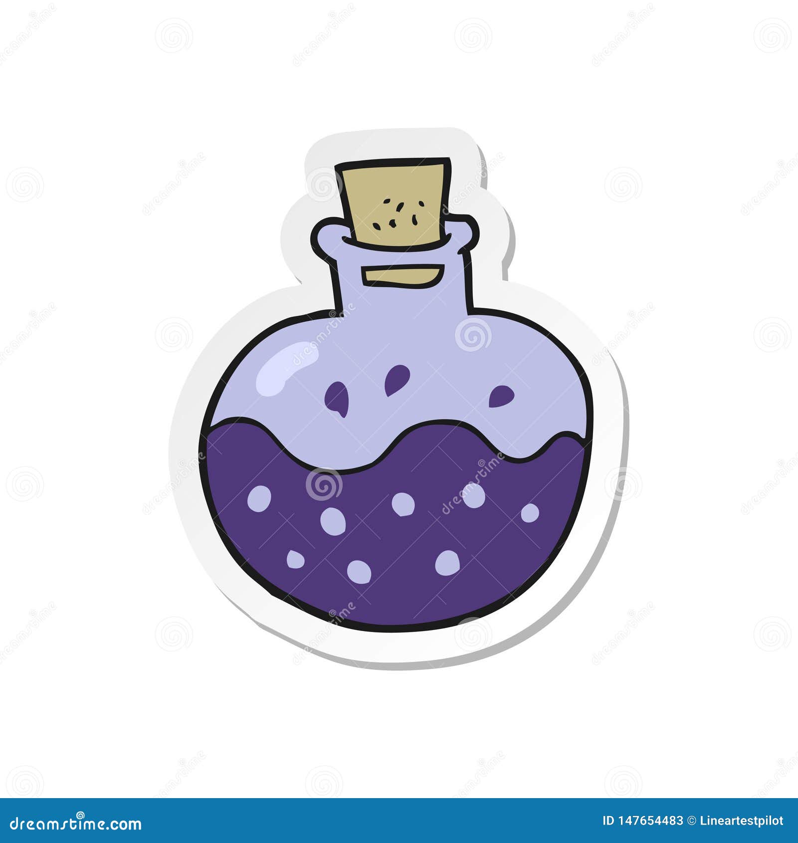 Sticker of a Cartoon Science Potion Stock Vector - Illustration of hand ...
