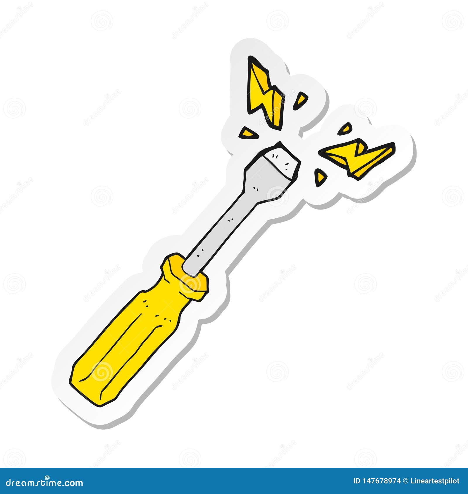 Sticker of a Cartoon Screwdriver Stock Vector - Illustration of tool ...