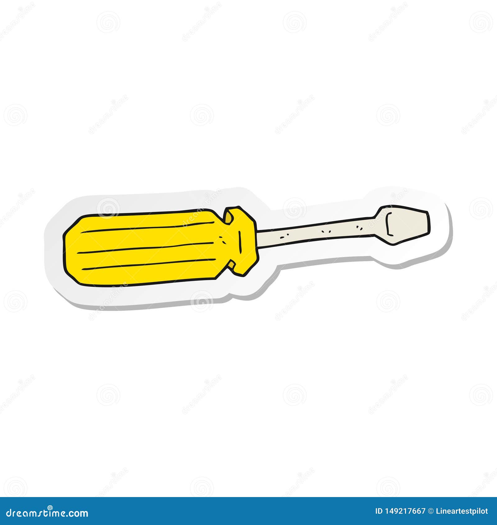 Sticker of a Cartoon Screwdriver Stock Vector - Illustration of funny ...