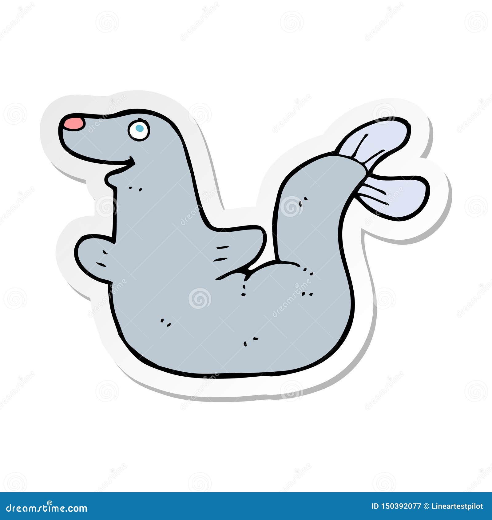 Sticker of a cartoon seal stock vector. Illustration of icon - 150392077