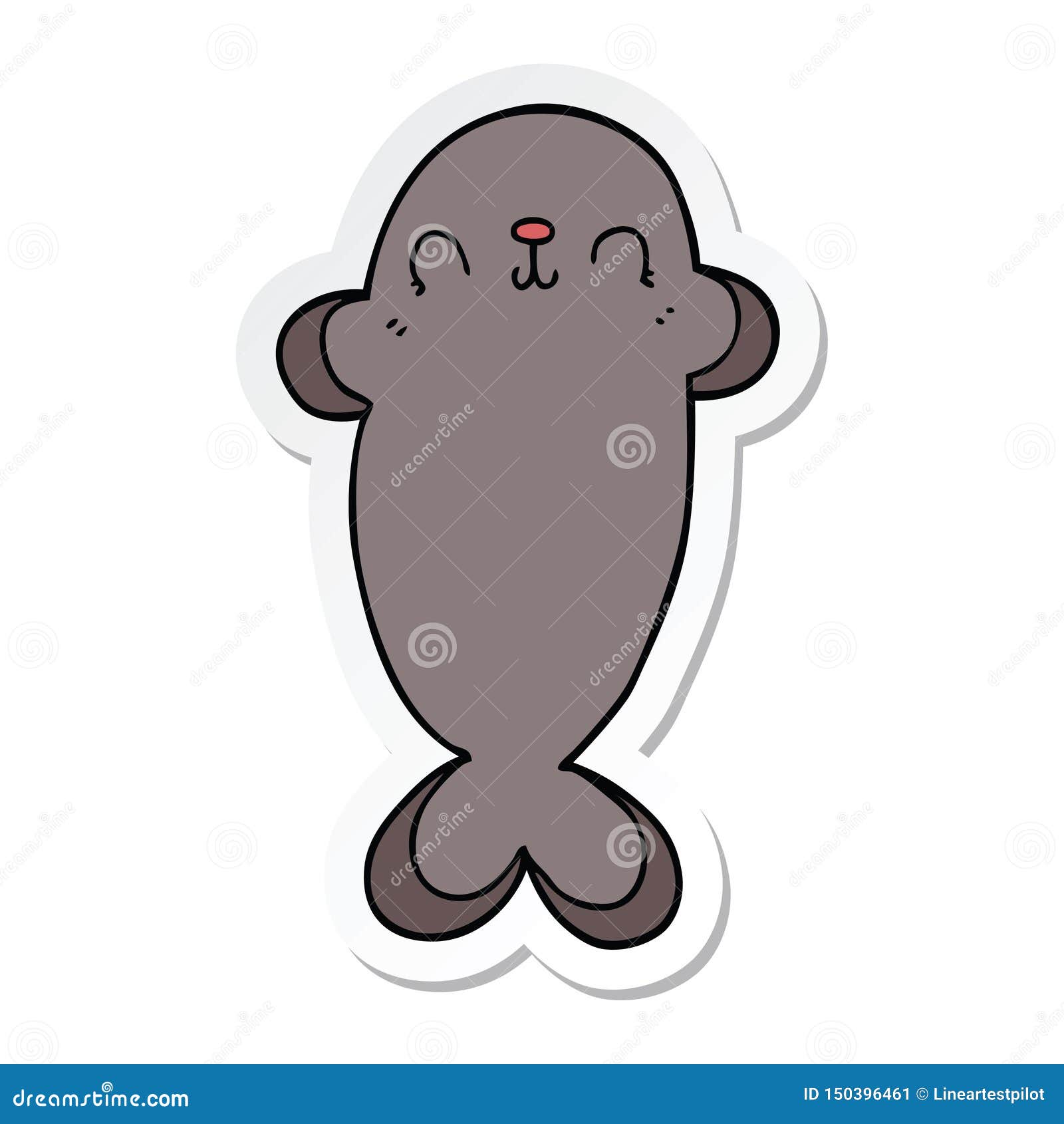 Sticker of a cartoon seal stock vector. Illustration of freehand ...